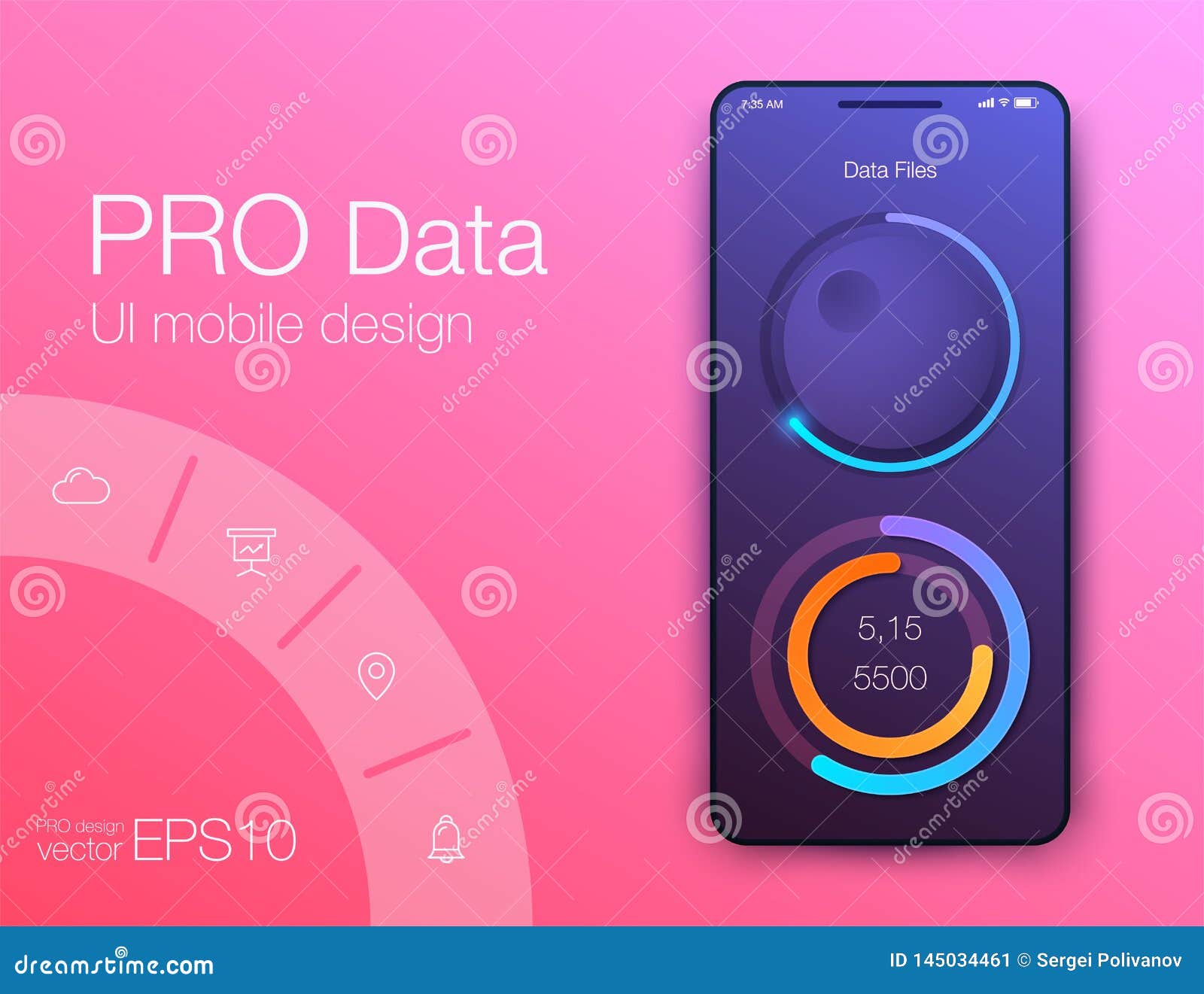 Mobile Phone Application for Analytics. Stock Vector Stock Vector ...