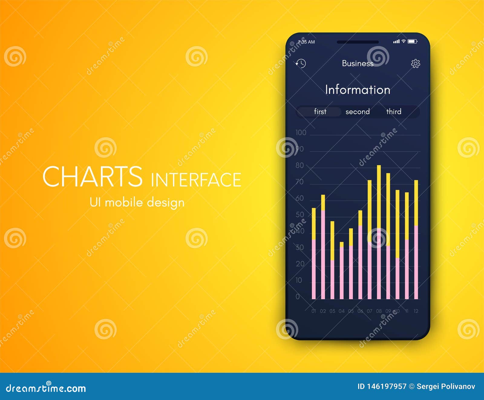 Mobile Phone Application for Analytics. Stock Vector Stock Vector ...