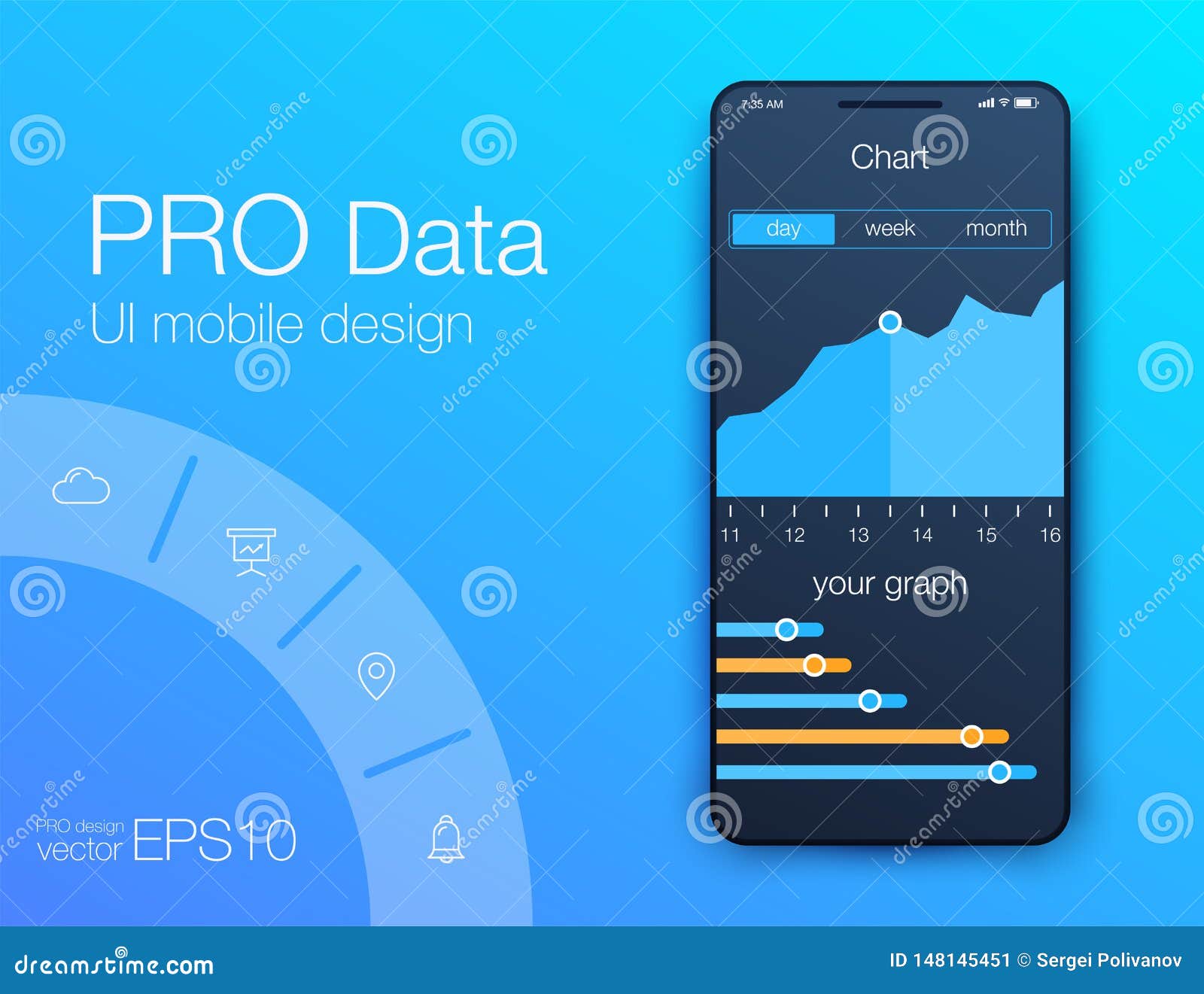 Mobile Phone Application for Analytics. Stock Vector Stock Vector ...