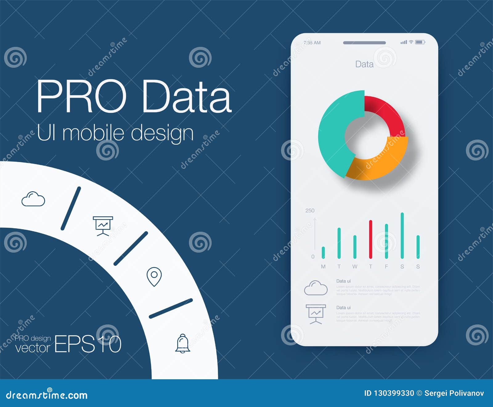 Mobile Phone Application for Analytics. Stock Vector Stock Vector ...