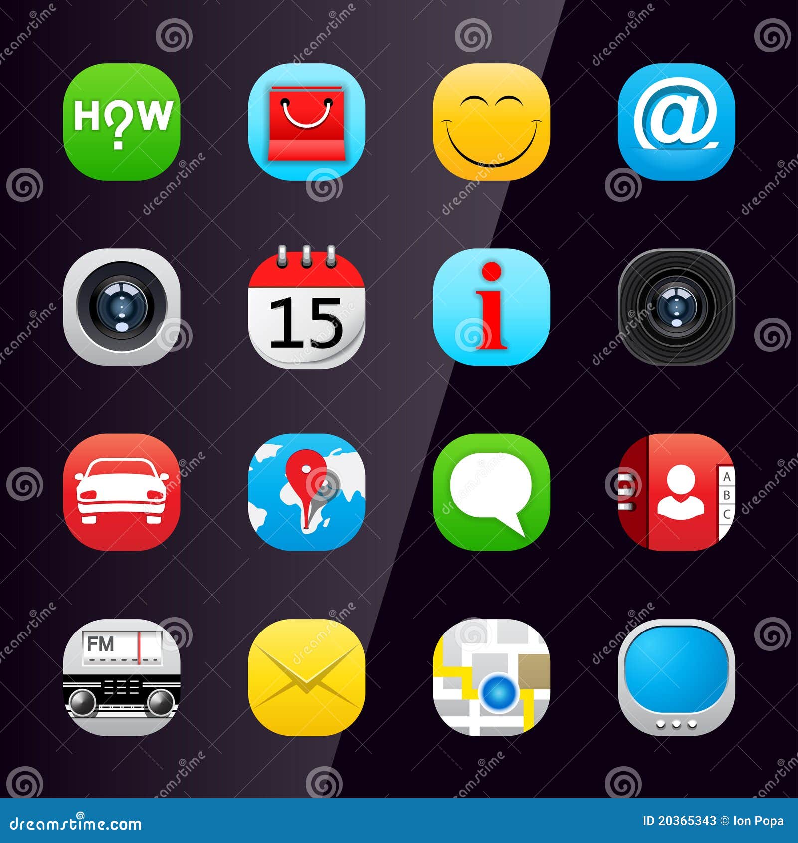 Mobile Phone Application Icons 1 Stock Vector - Illustration of phone ...