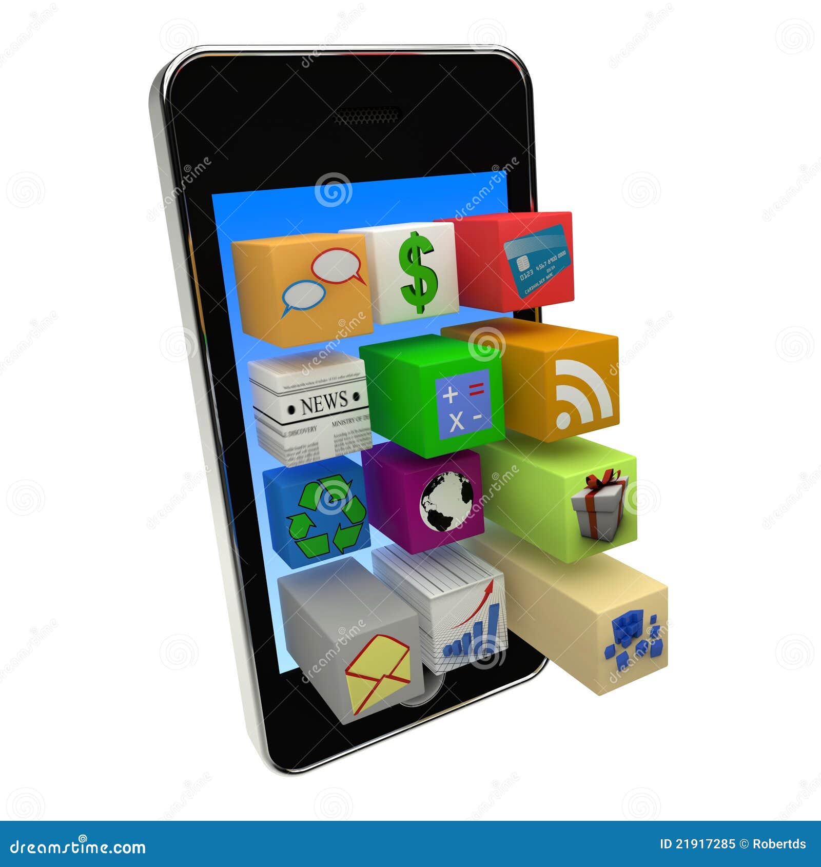 Mobile phone applications stock illustration. Illustration of ...