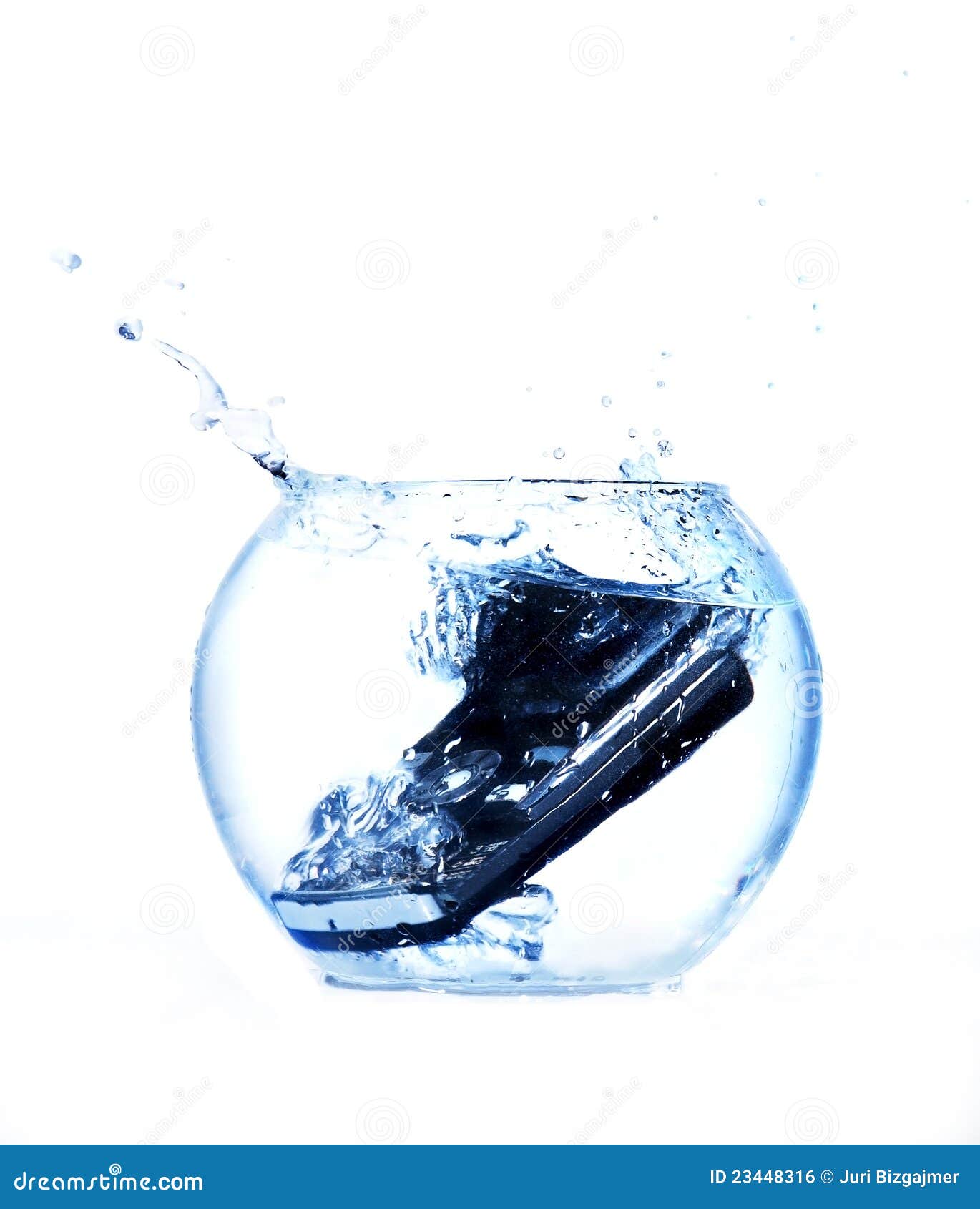 Mobile phone in aquarium stock photo. Image of case, drops - 23448316