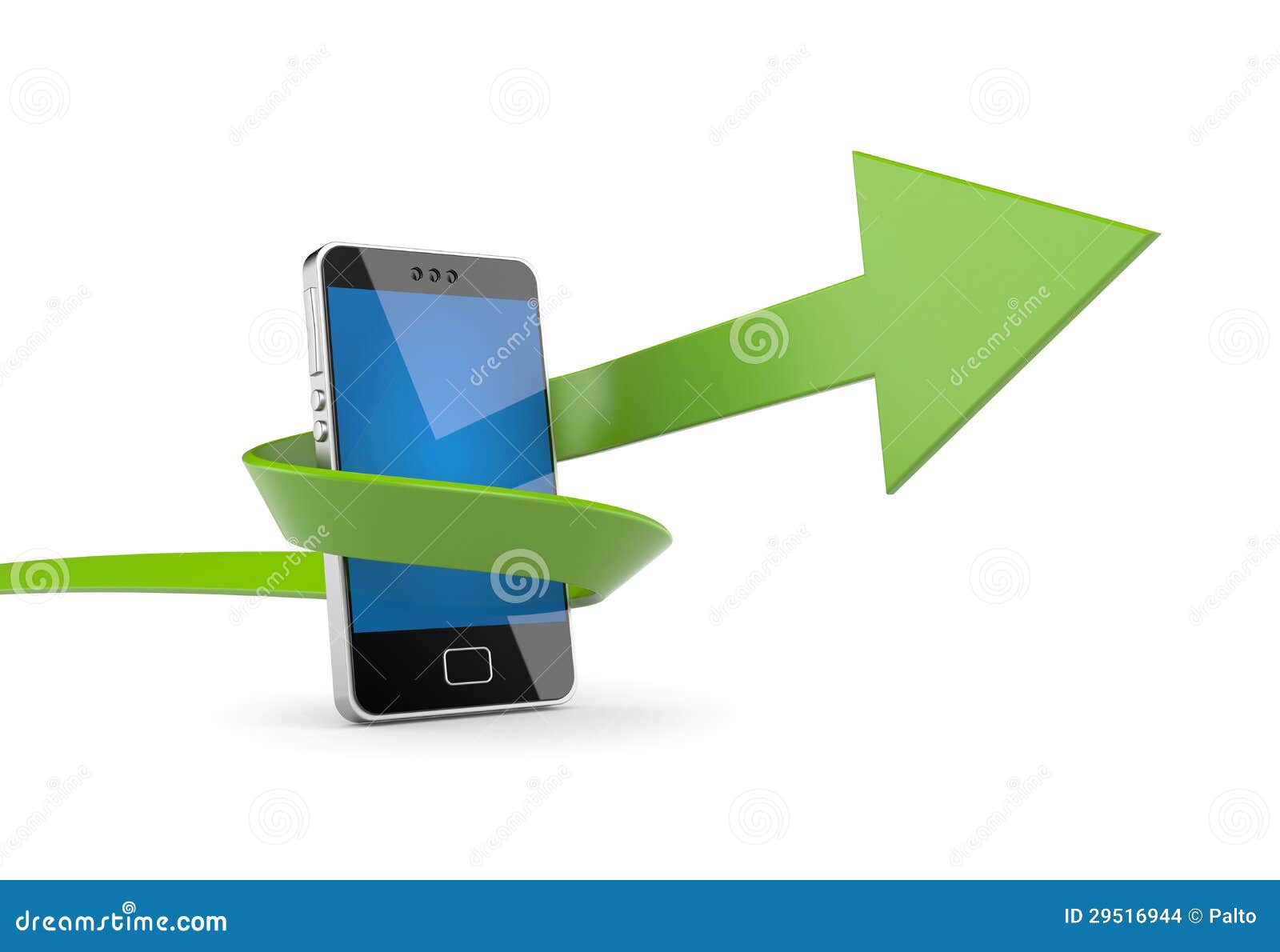 Mobile phone with arrow stock illustration. Illustration of cell - 29516944