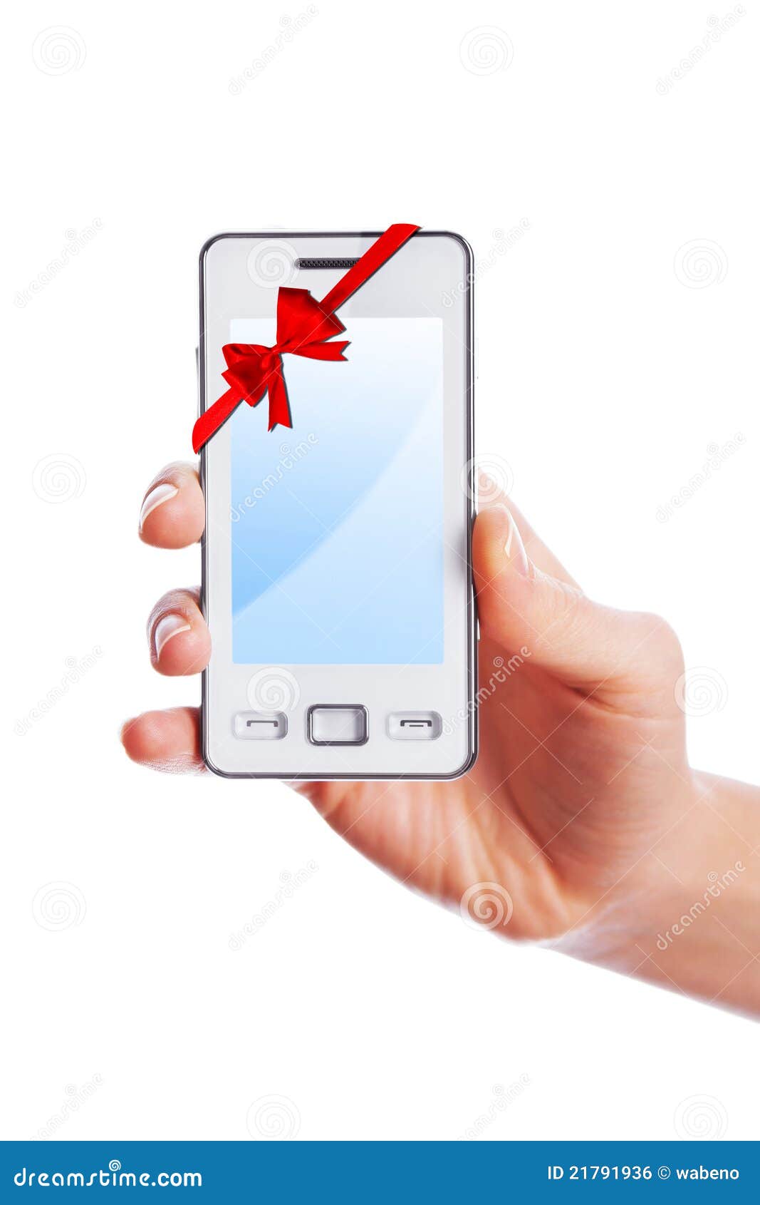 Mobile phone as a gift stock photo. Image of connection - 21791936