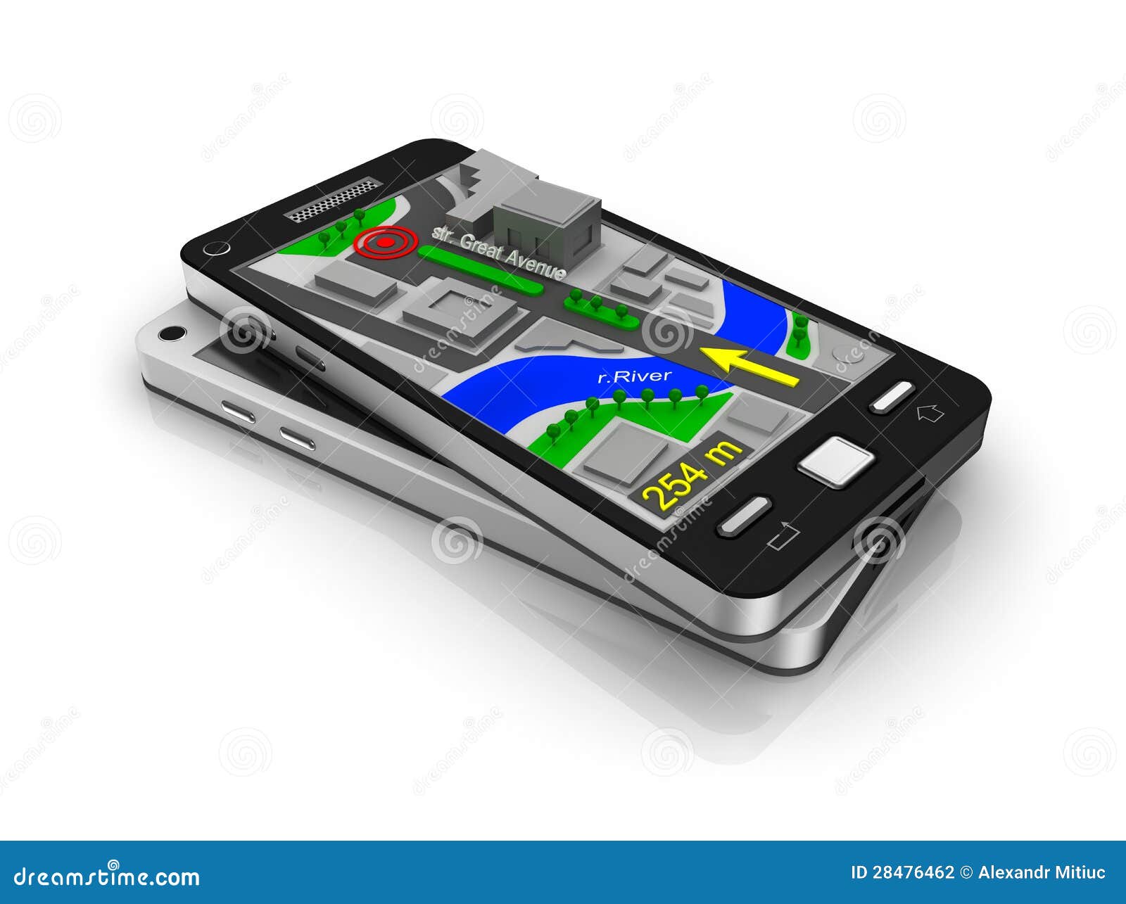 Mobile Phone As GPS Navigator. My Own Design Stock Illustration ...