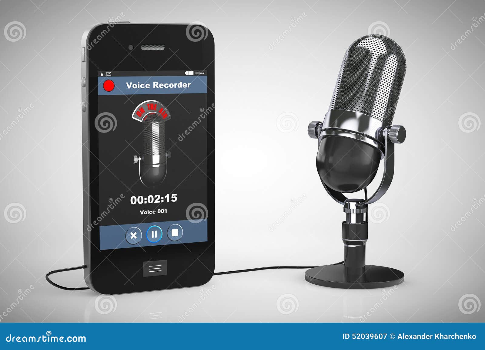 Voice Recorder Application Logo Design Concept With Microphone Symbol ...