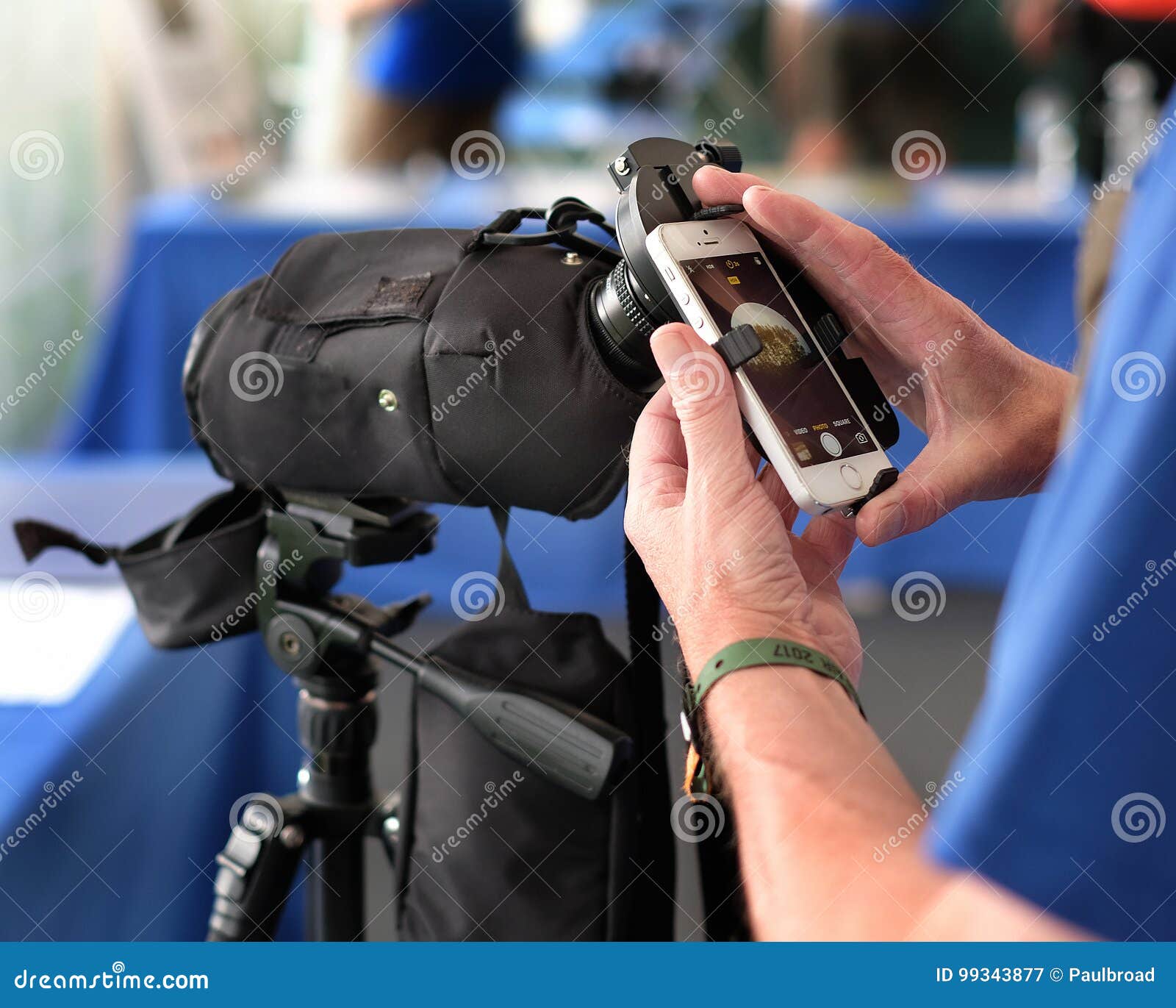 Mobile Phone Attached To Viewing Scope As Visual Aid Device. Stock ...