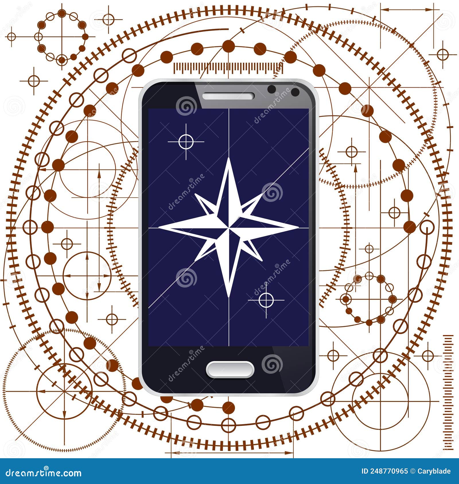 Mobile Phone on the Background of a Geometric Pattern. Stock Vector ...