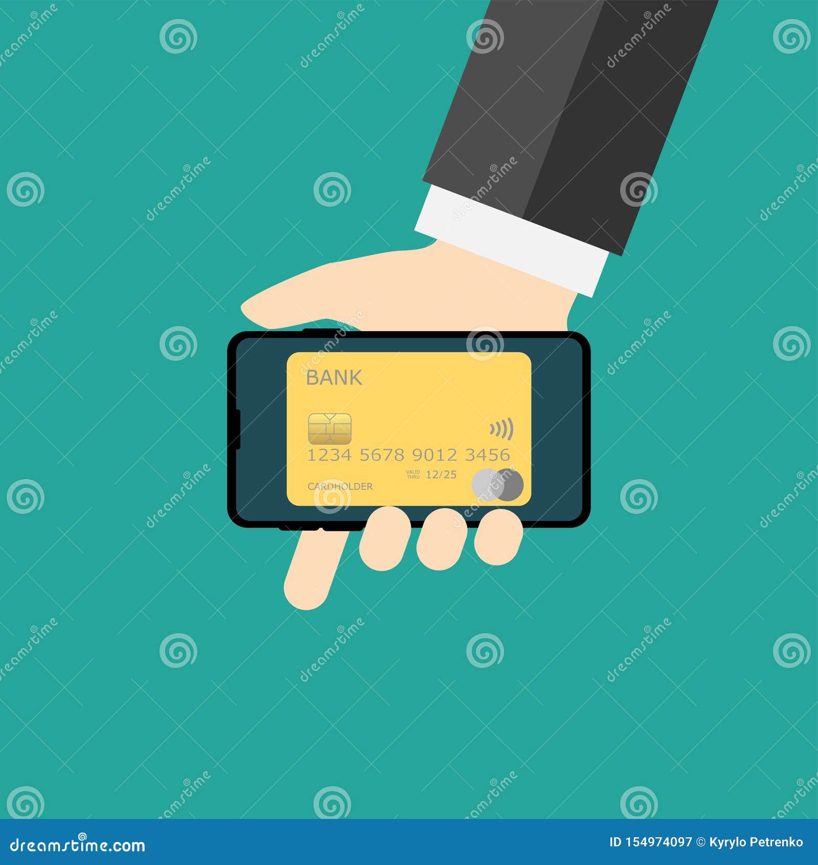 Mobile Phone with Bank Cards on Screen Editorial Photography ...