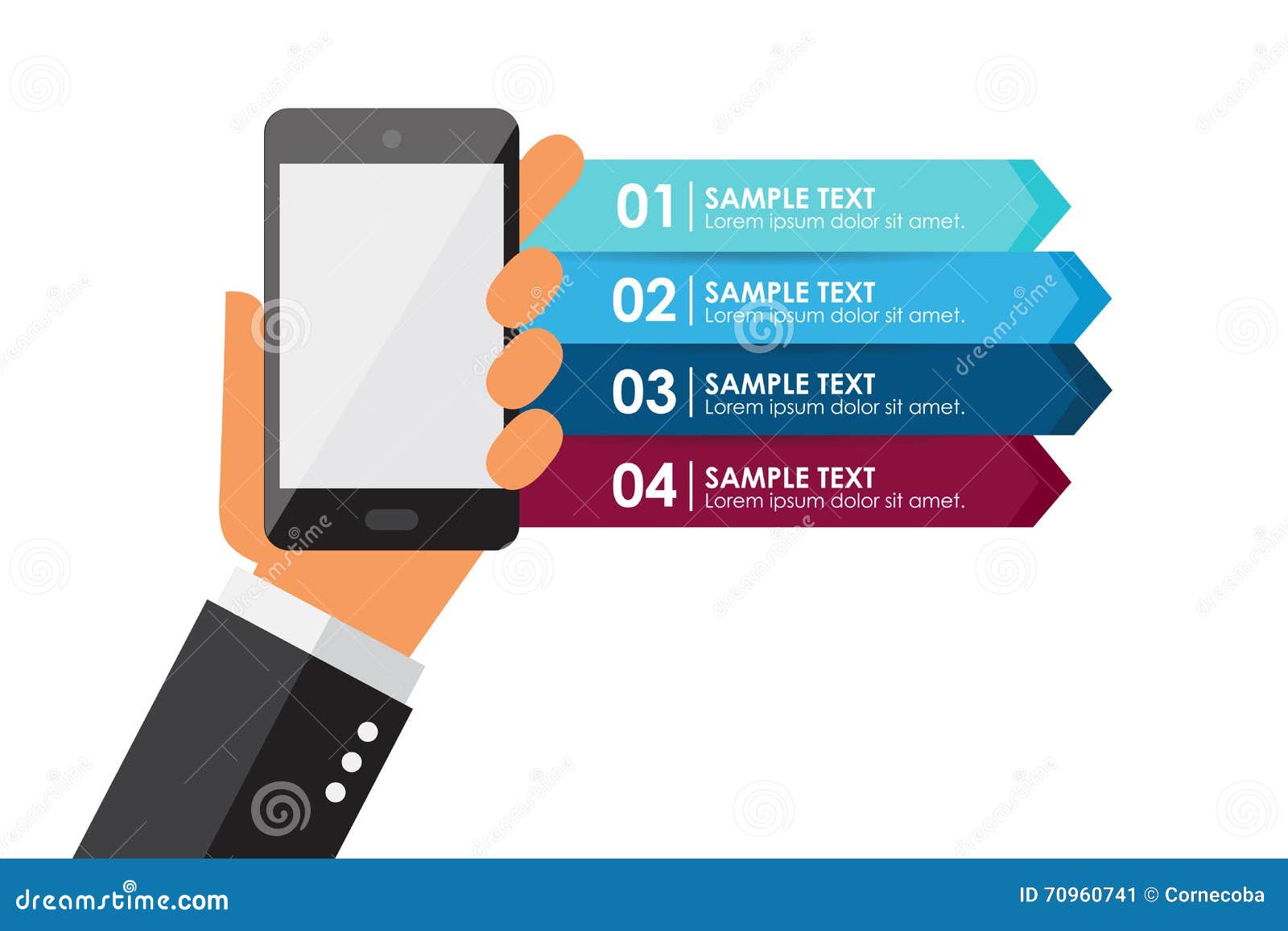 Mobile Phone Banner Infographic Stock Vector - Illustration of idea ...
