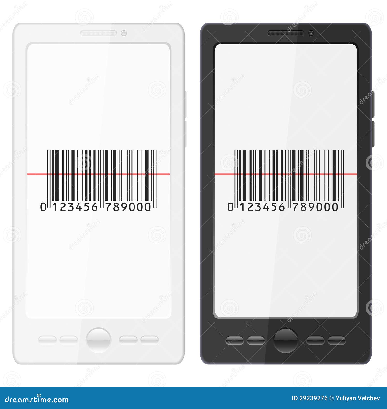 Mobile phone and bar code stock vector. Illustration of business - 29239276