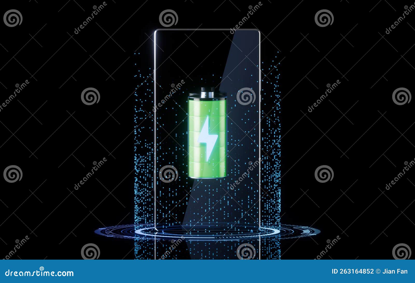 Mobile Phone and Battery, 3d Rendering Stock Illustration ...