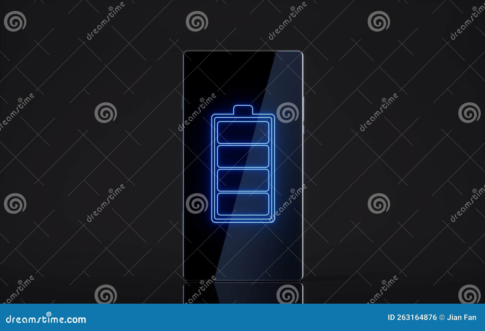 Mobile Phone and Battery, 3d Rendering Stock Illustration ...