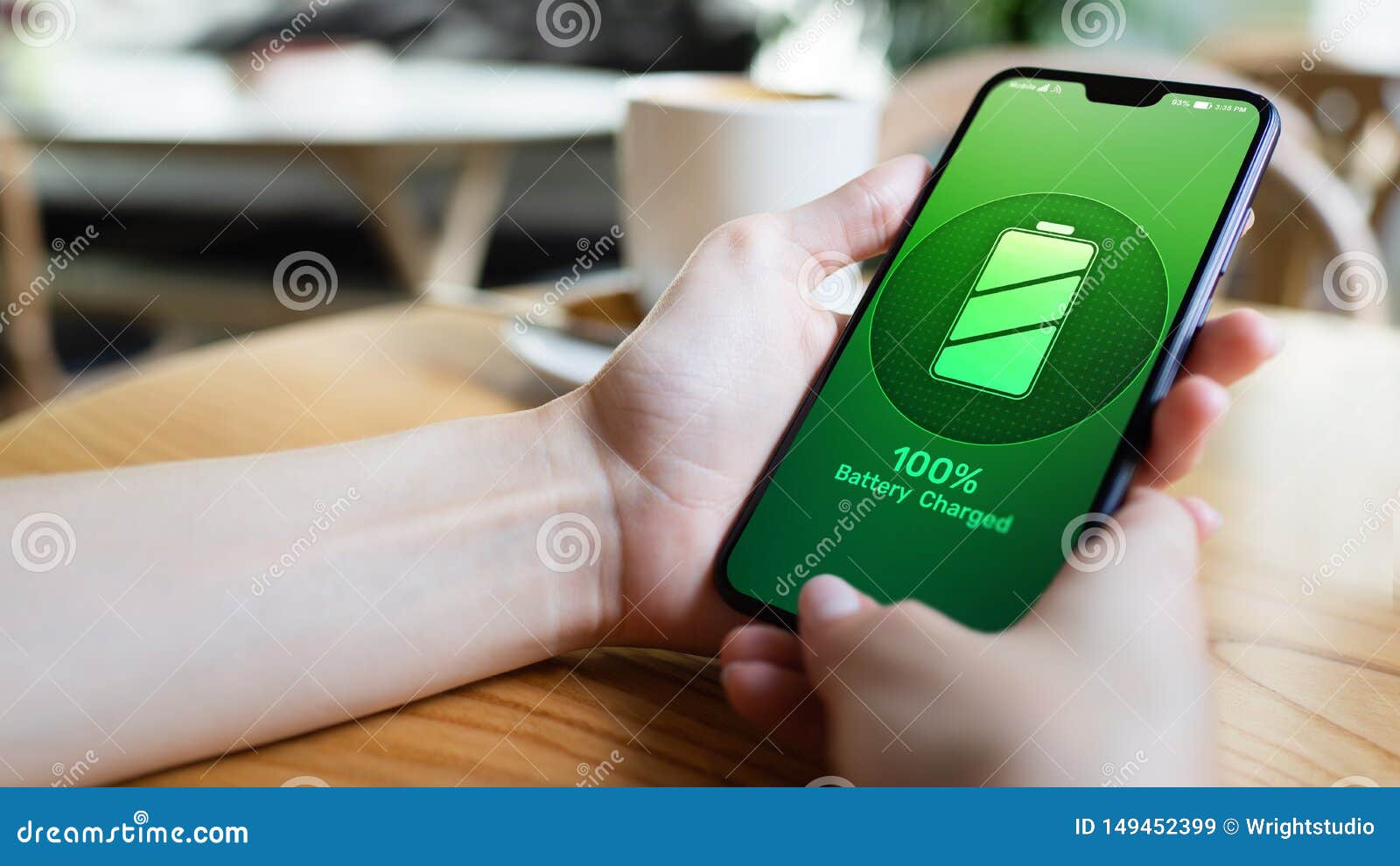 Mobile Phone Battery Full Charged Indicator Icon on Screen. Stock Image ...