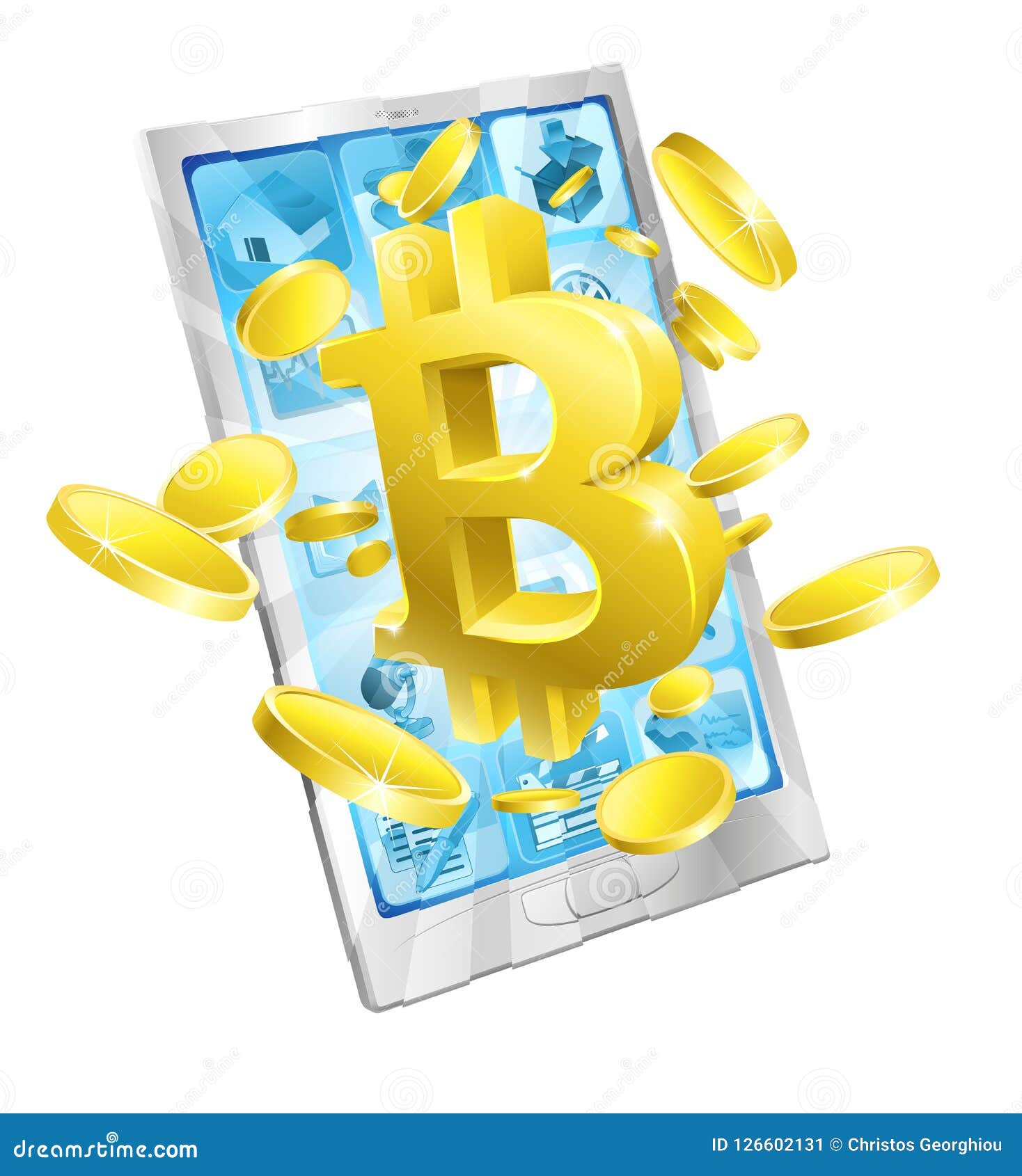 Mobile Phone Bitcoin Coins Concept Stock Vector - Illustration of ... Mobile Phone Bitcoin Coins Concept Stock Vector - Illustration of ...