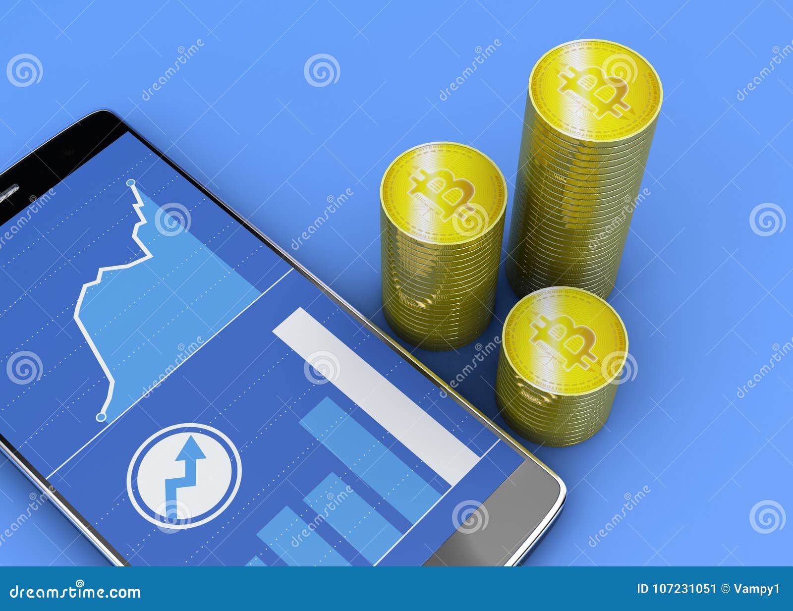 Mobile Phone and Bitcoin, Cryptocurrency, Electronic Money, Virtual ...