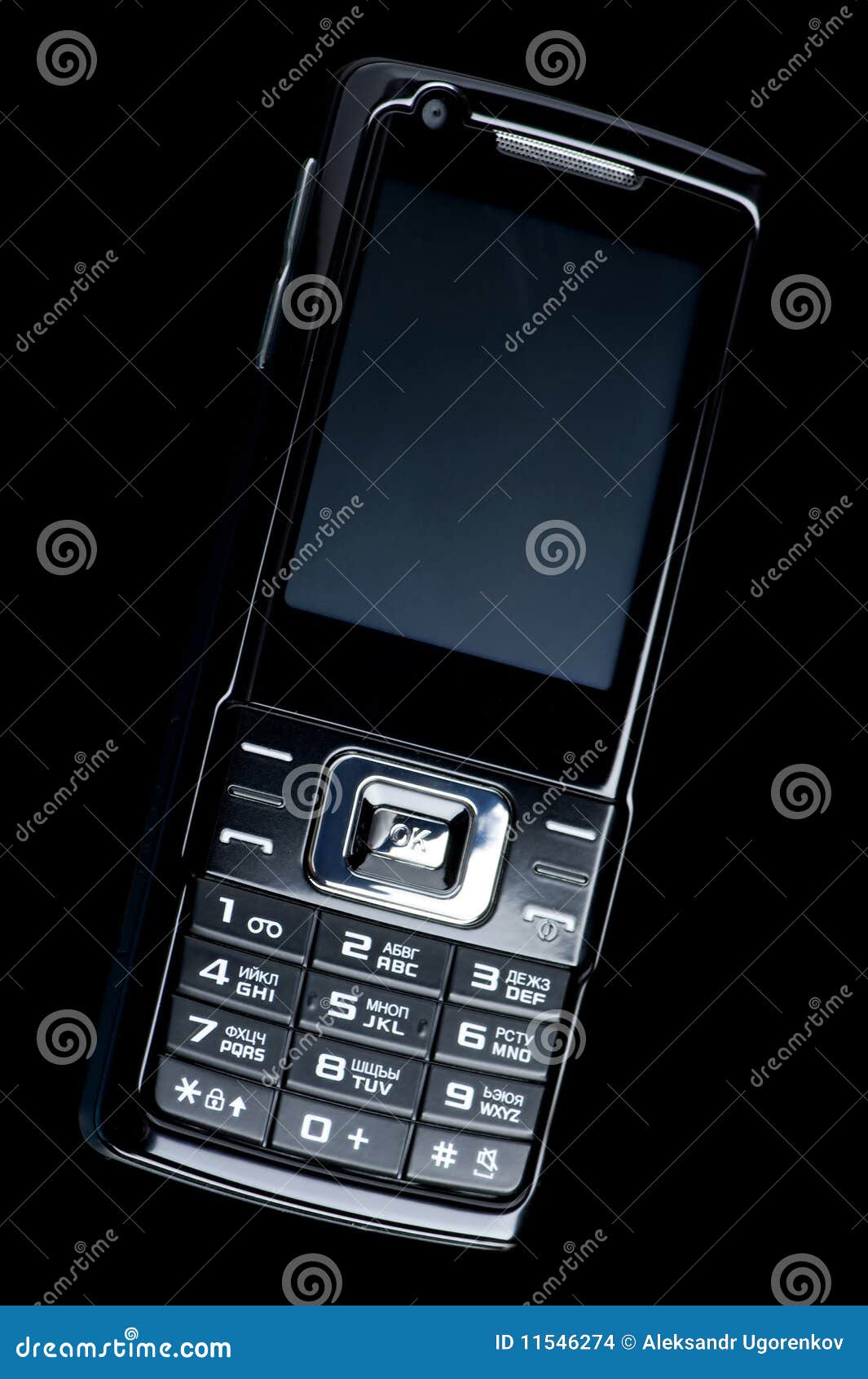 Mobile phone on black stock photo. Image of telecommunications - 11546274