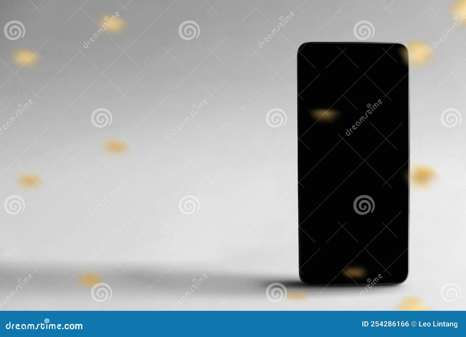 Mobile Phone with a Black Screen Stock Photo - Image of glowing, promo ...