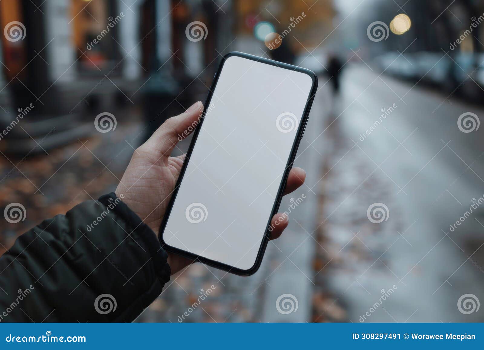 Mobile Phone with Blank Screen for Advertising. Generative AI Stock ...