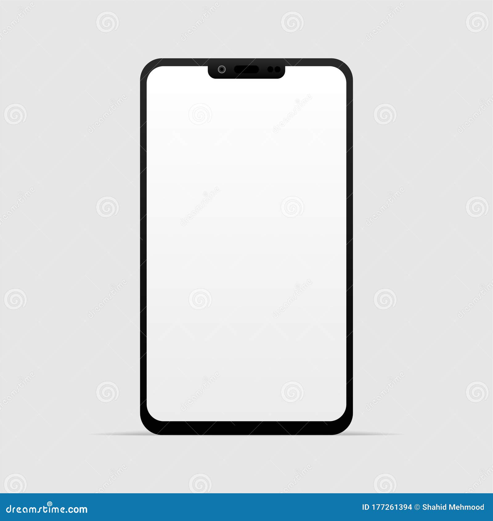 Mobile Phone with Blank Screen. Flat Style Vector Smartphone Stock ...