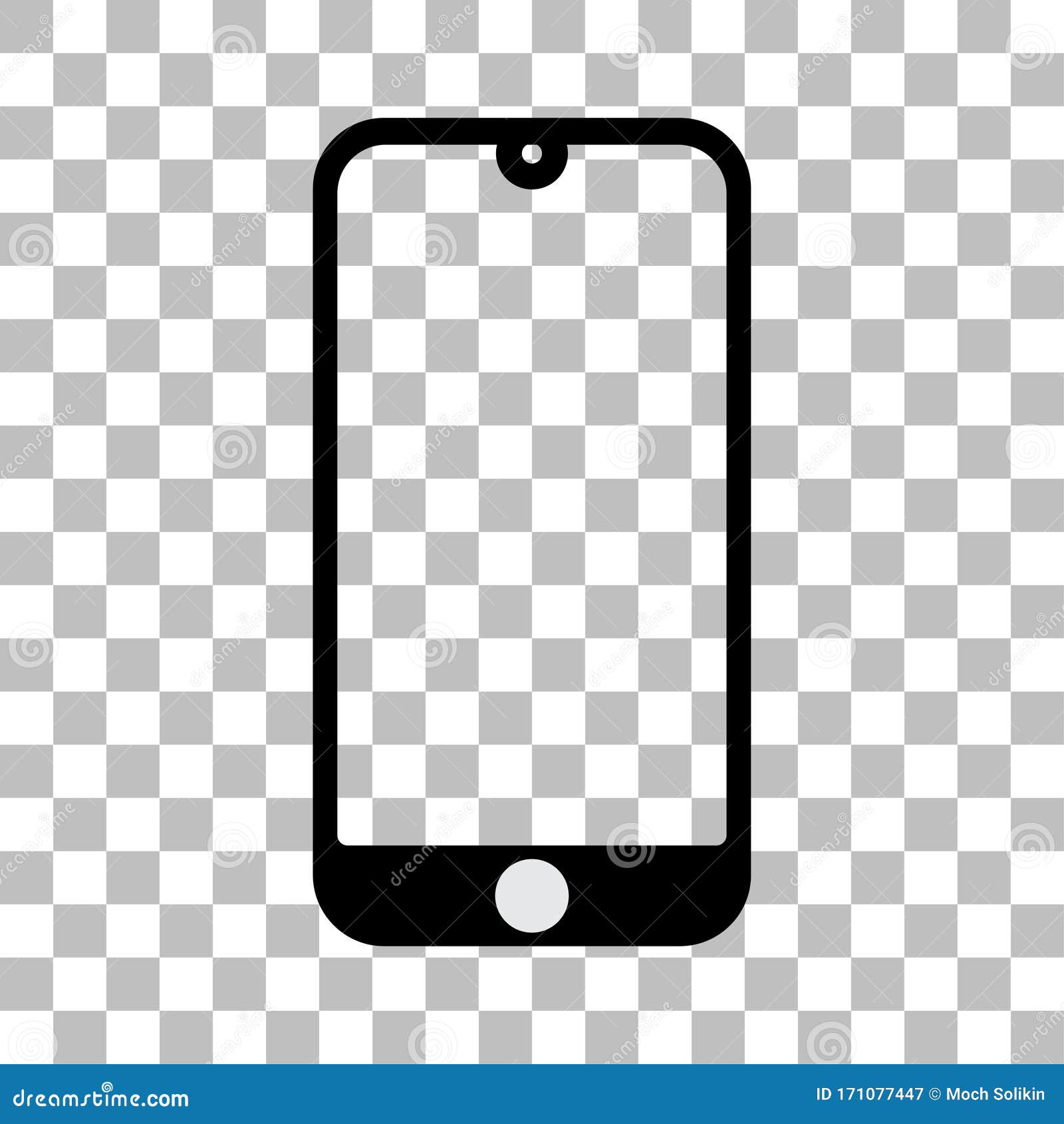 Mobile Phone with a Blank Screen and Flat Style with a White Back ...