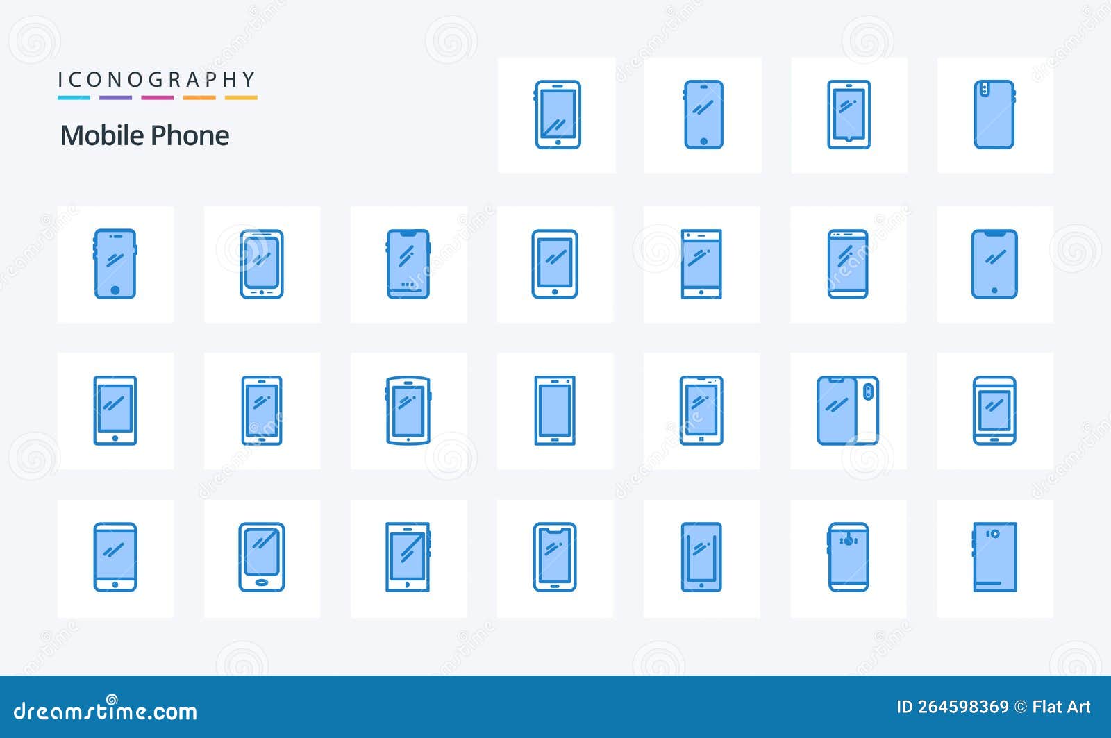 25 Mobile Phone Blue Icon Pack Stock Vector - Illustration of camera ...