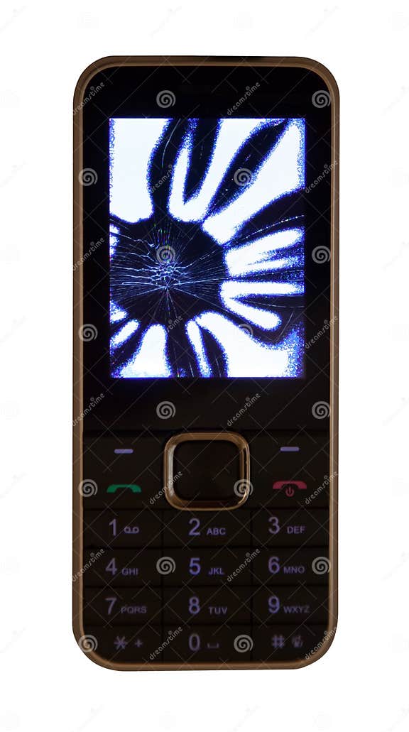 Mobile Phone with a Broken LCD Display Stock Image - Image of ...