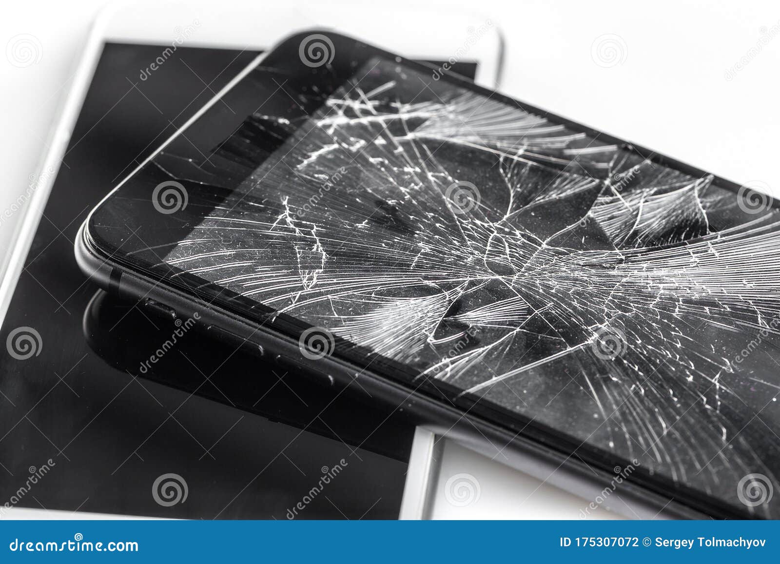 Mobile Phone with Broken Screen Creative Photo. Stock Photo - Image of ...