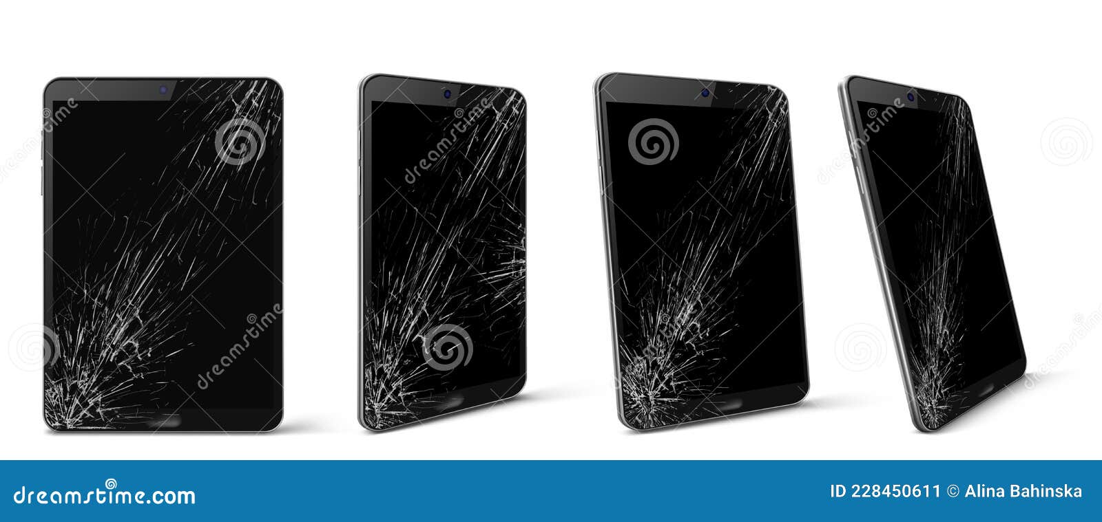 Mobile Phone with Broken Screen, Gadget Device Set Stock Vector ...