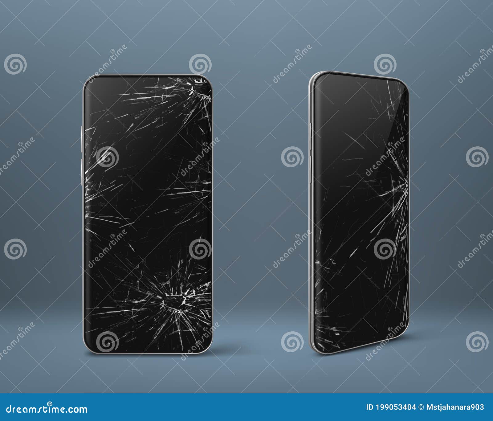 Broken Led Tv Screen Or Crashed Computer Monitor Vector Flat Cartoon ...