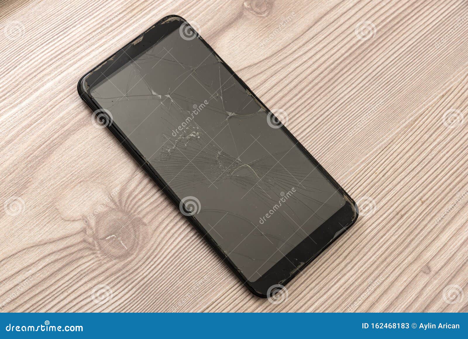 Mobile Phone Broken Tempered Glass Screen Protector Stock Image - Image ...