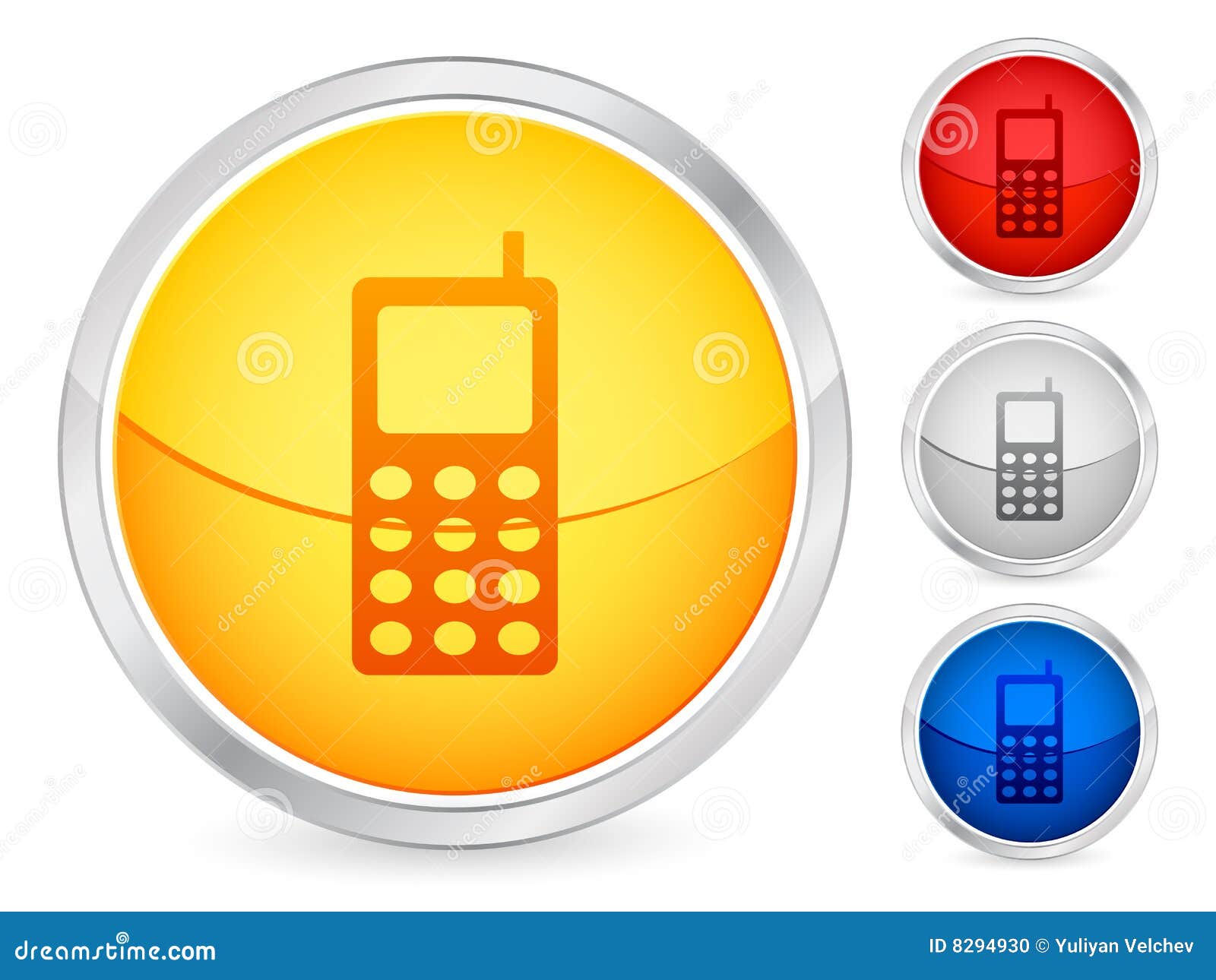 Mobile phone button stock vector. Illustration of interface - 8294930