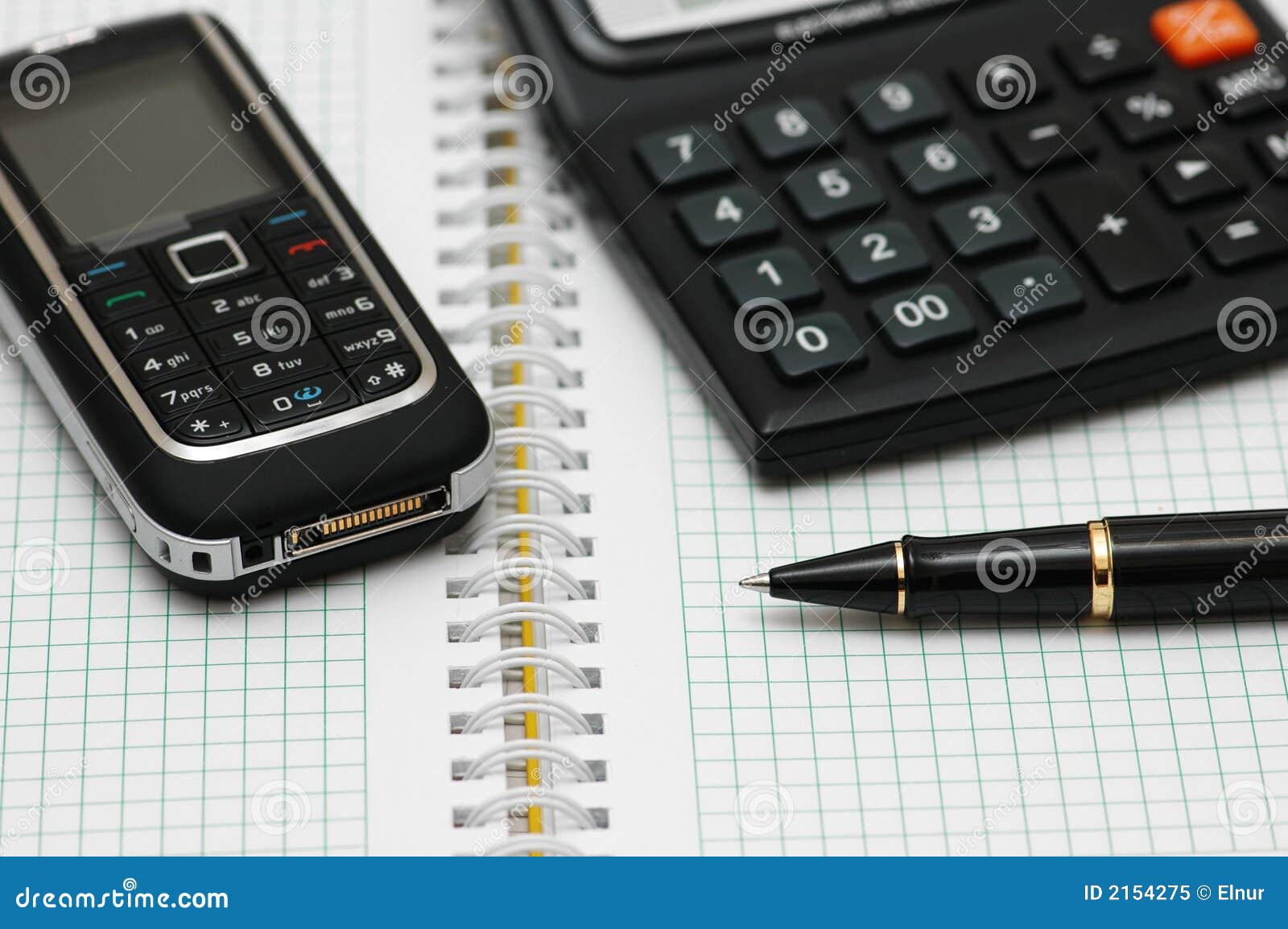 Mobile Phone, Calculator and P Stock Image - Image of investment, cell ...