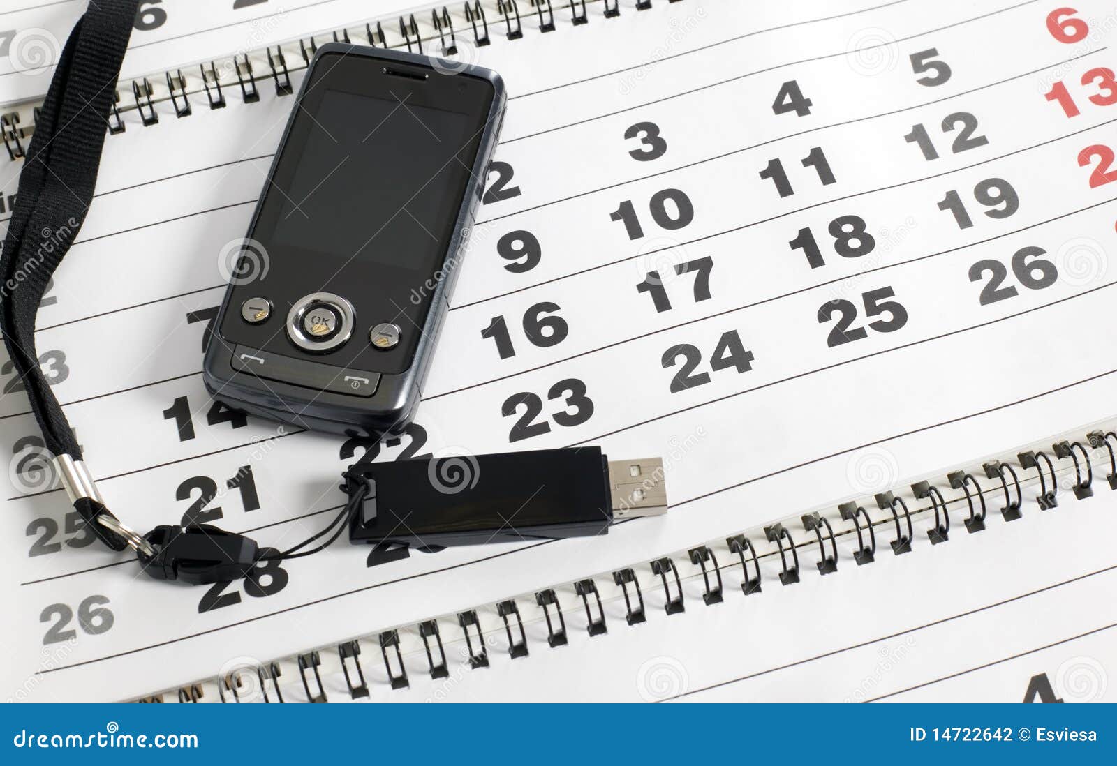 Mobile Phone on the Calendar Stock Photo - Image of communication ...