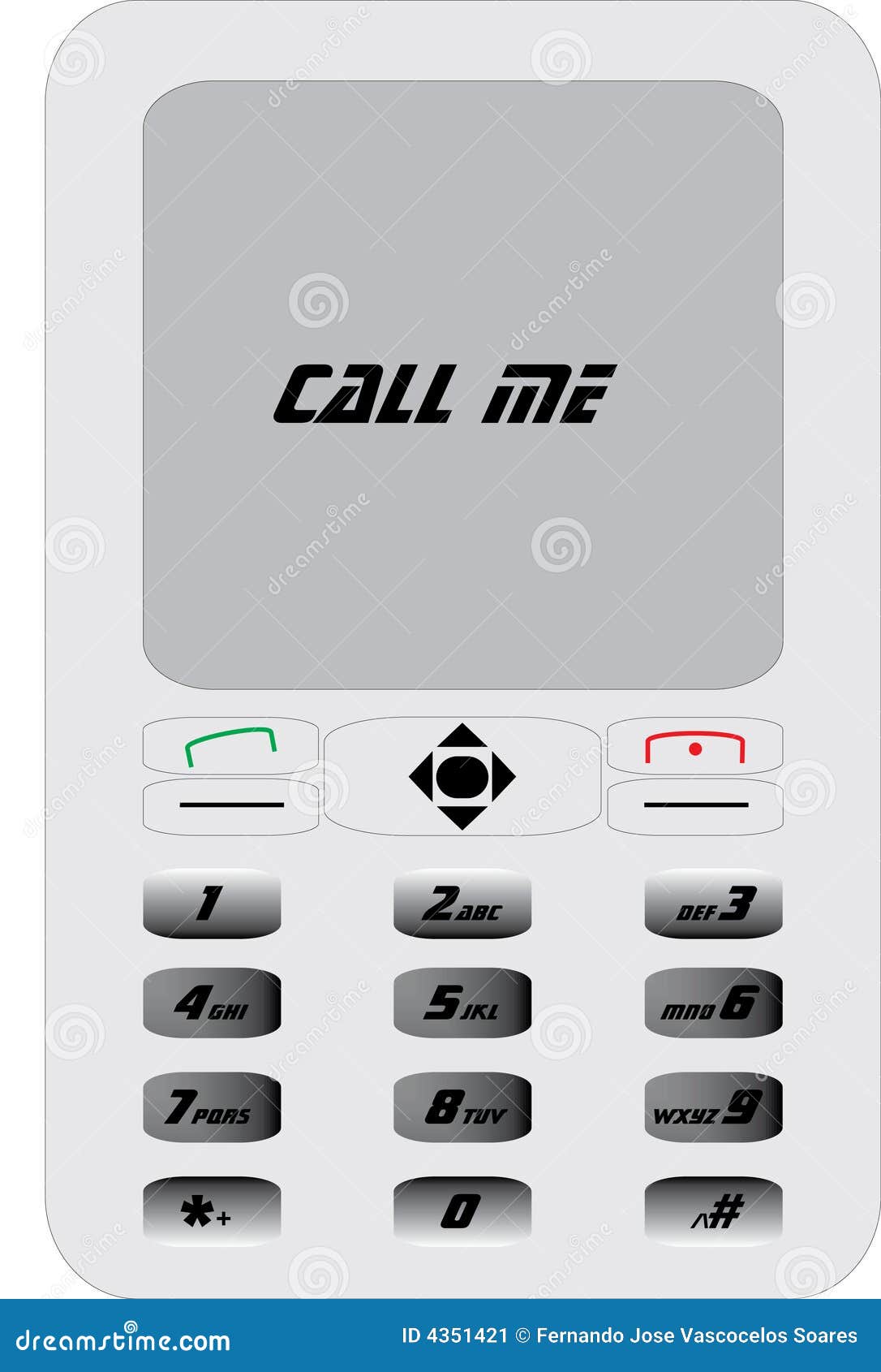 Mobile phone with call me stock vector. Illustration of calling - 4351421