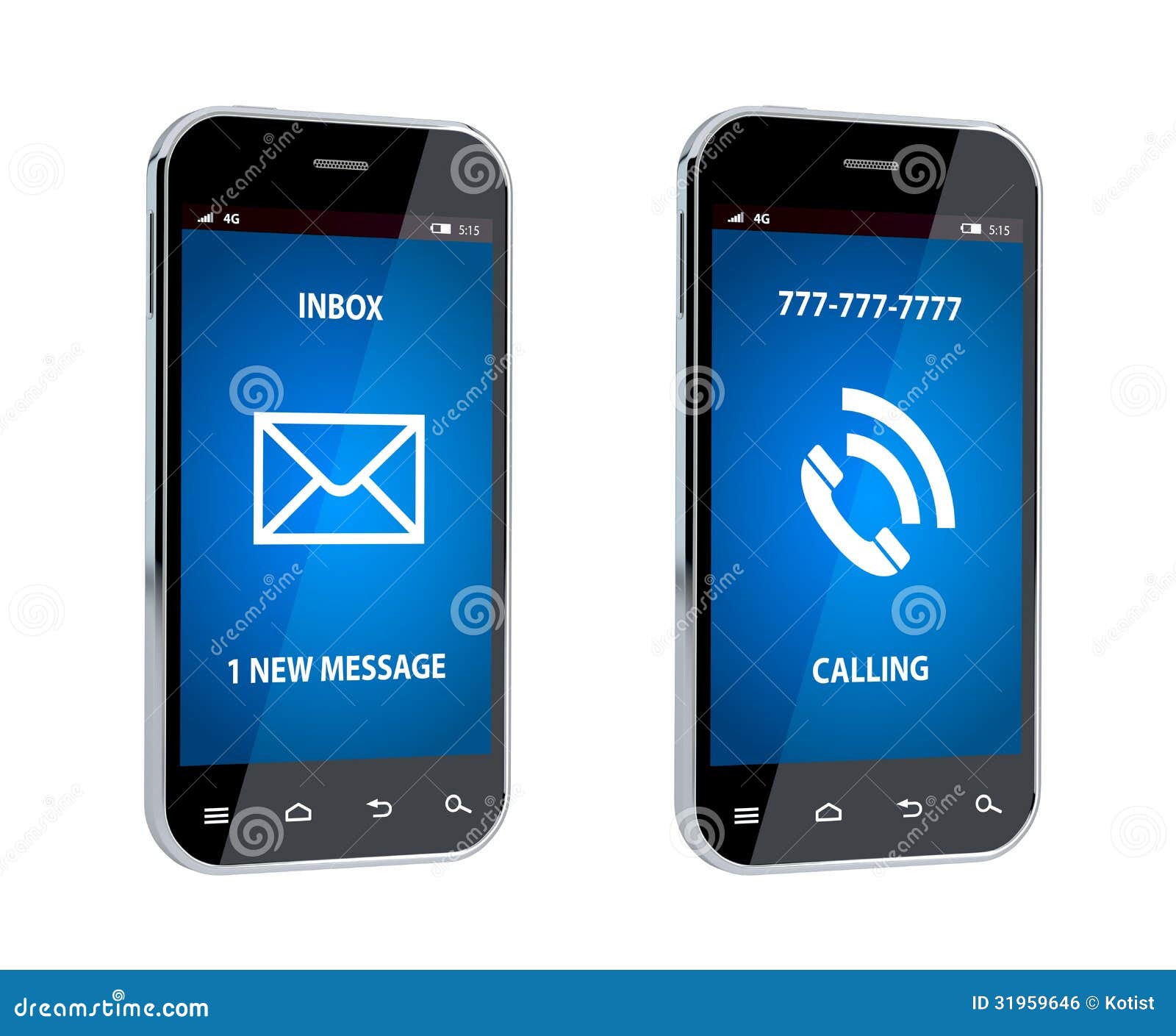 Mobile Phone with Call and Message Sign Stock Illustration ...