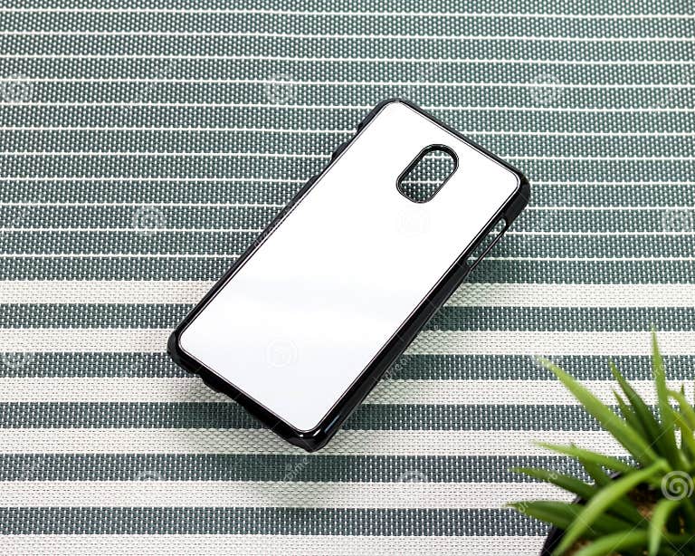 Mobile Phone Case on Stripes Background. Back View of Phone Case ...