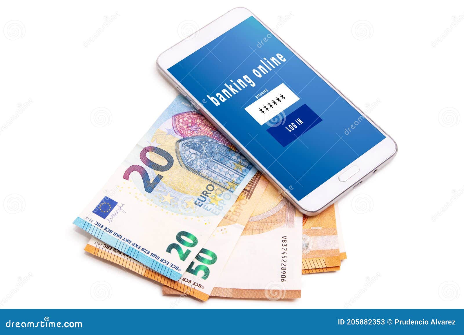 Mobile phone with cash stock image. Image of cell, information - 205882353