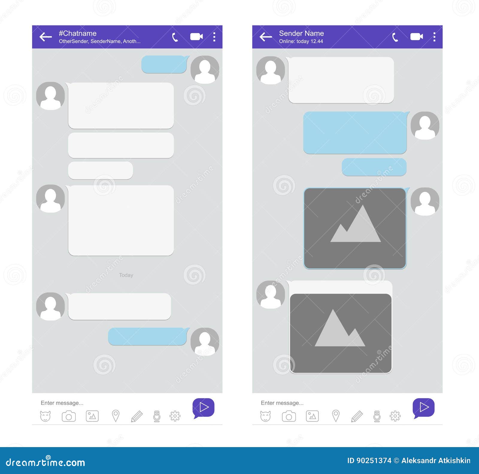 Mobile Phone Chat Interface Stock Vector - Illustration of element ...