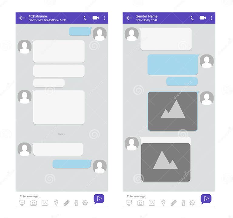 Mobile Phone Chat Interface Stock Vector - Illustration of element ...