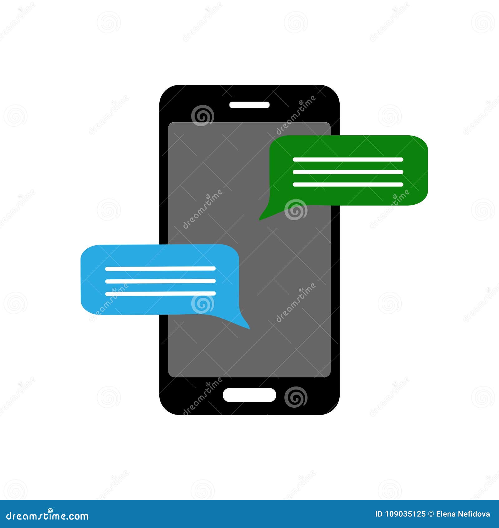 Mobile Phone Chat Message Icon Stock Vector - Illustration of chat ...
