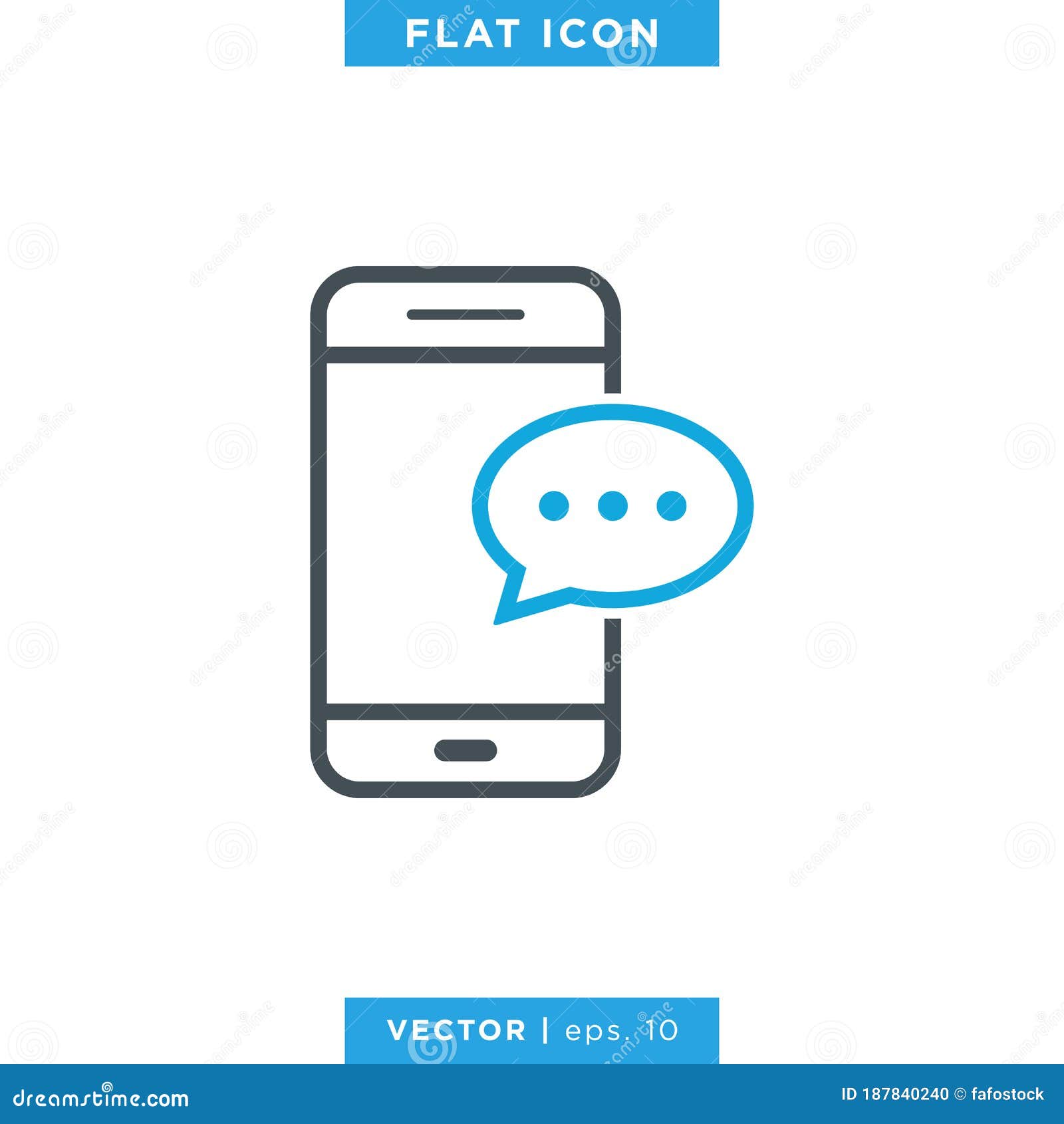Mobile Phone Chat Message Icon Vector Design Template Stock Vector ...