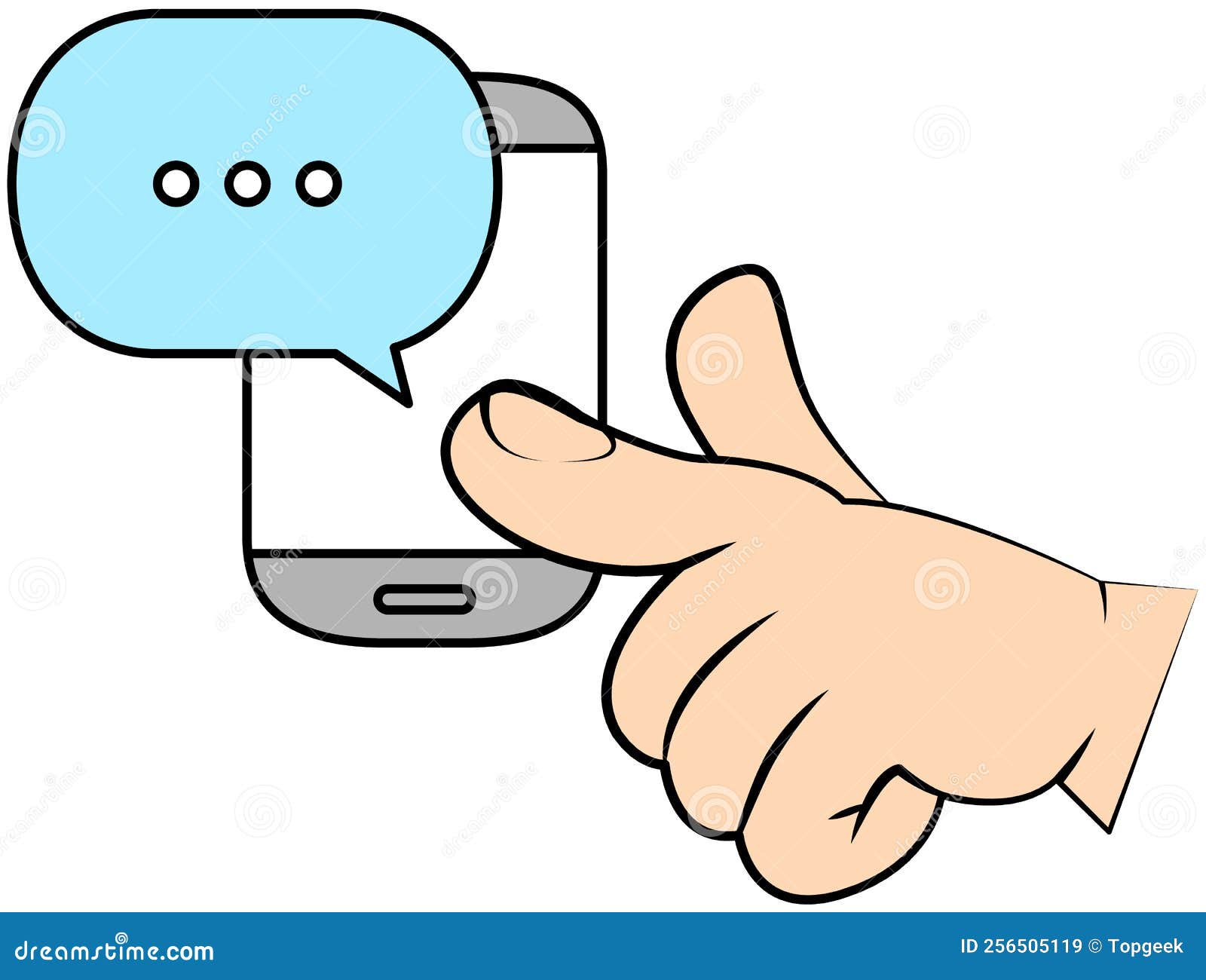 Mobile Phone Chat Message Notifications, Sms Communication, Hand ...