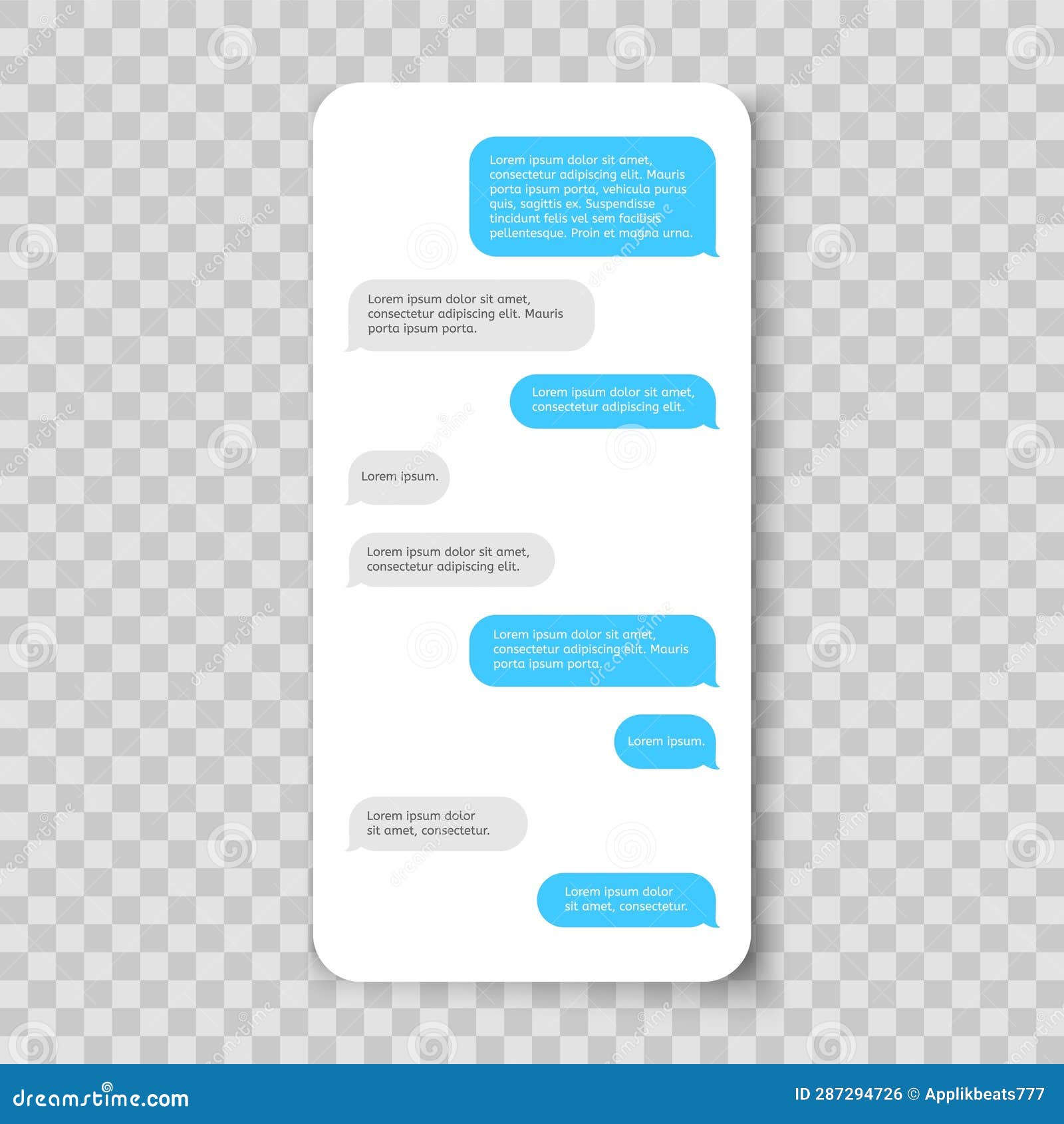 Mobile Phone Chat. Messenger Template Stock Vector - Illustration of ...