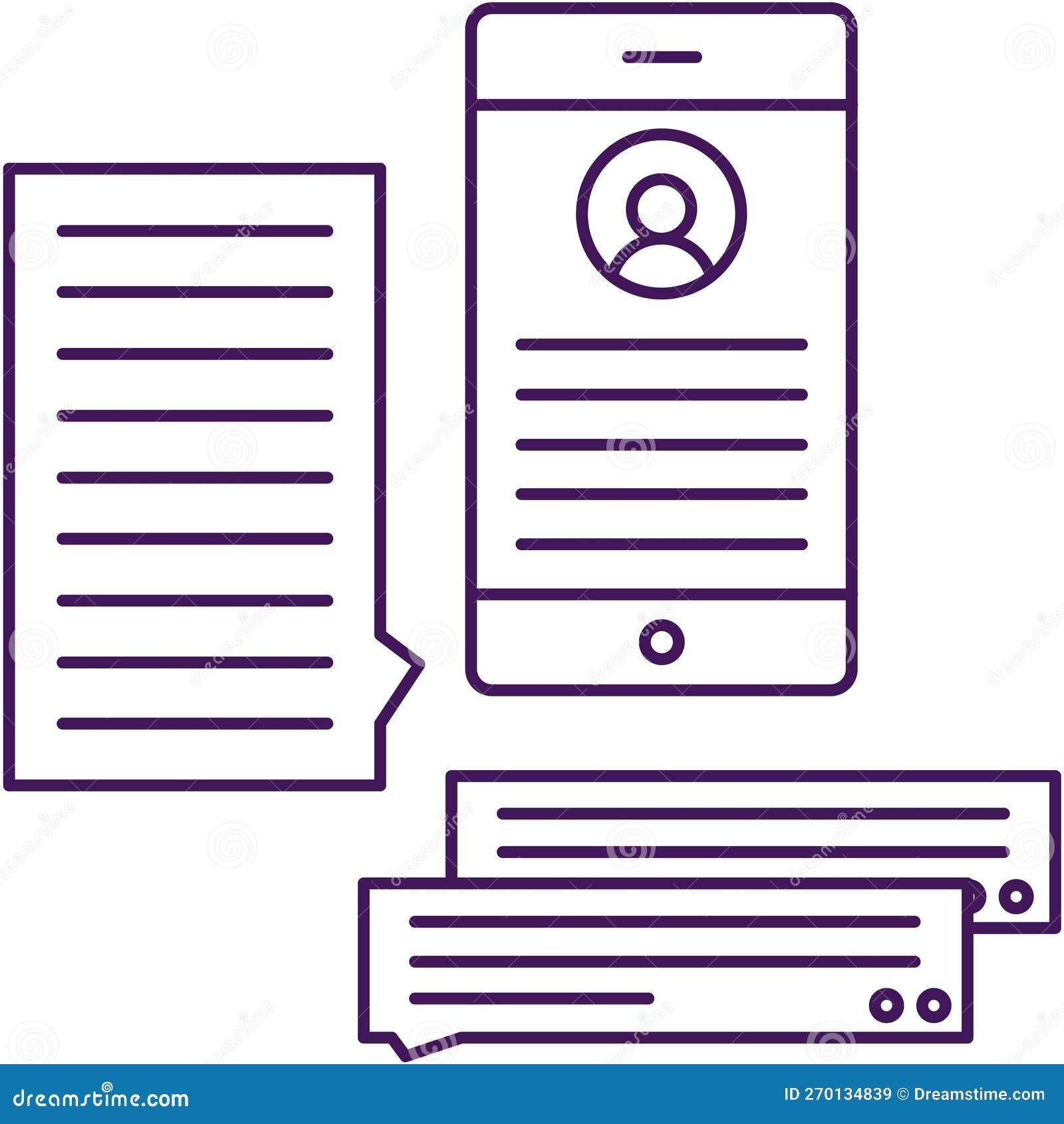 Mobile Phone and Chat Speech Bubble Icon Stock Vector - Illustration of ...