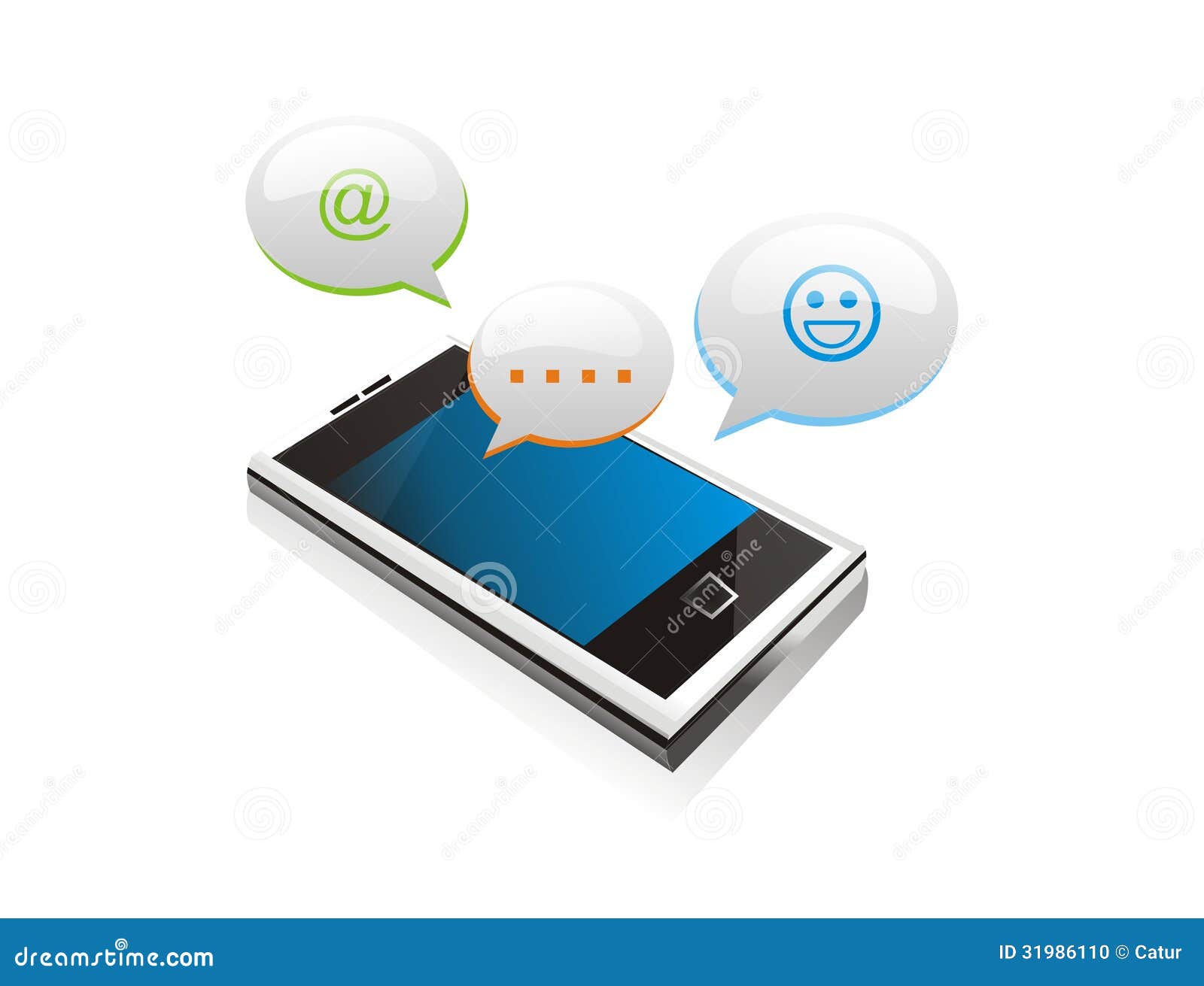 Mobile phone chatting stock vector. Illustration of communicate - 31986110