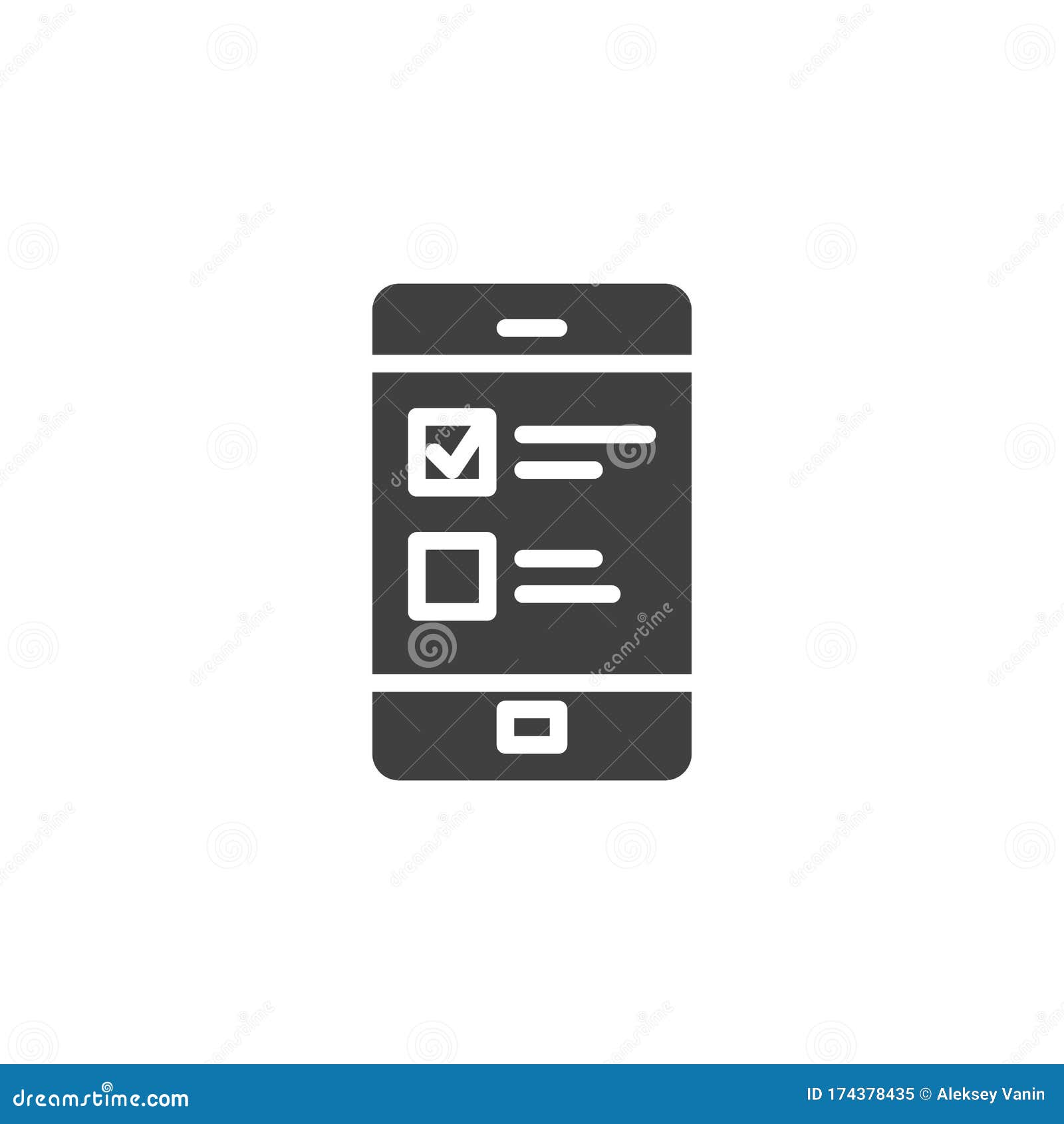 Mobile Phone Checklist Vector Icon Stock Vector - Illustration of mark ...