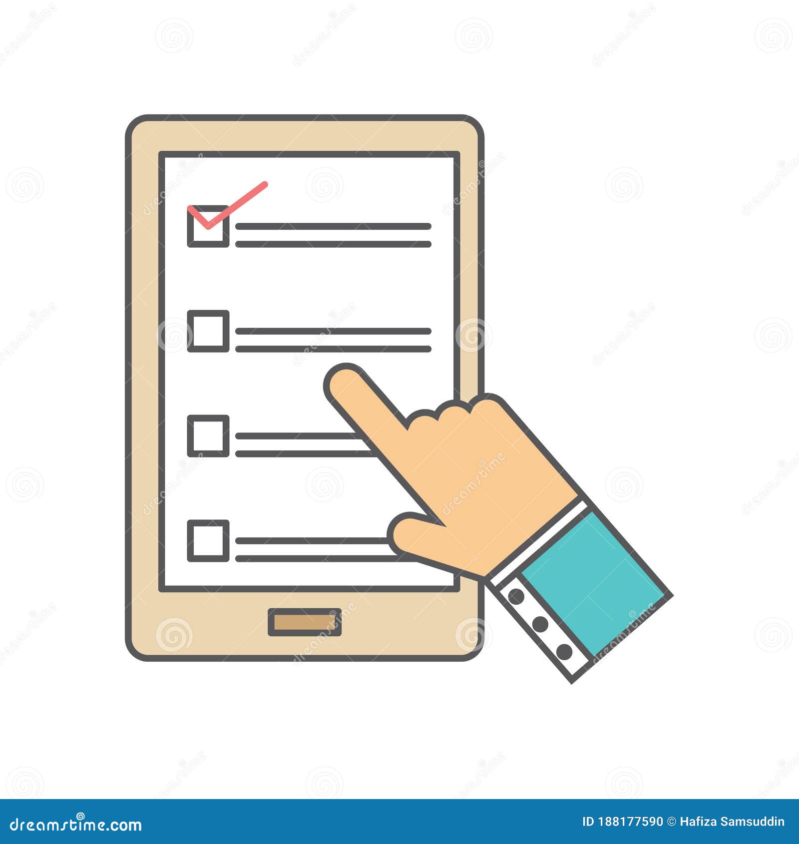 Mobile Phone with Checklist. Vector Illustration Decorative Design ...