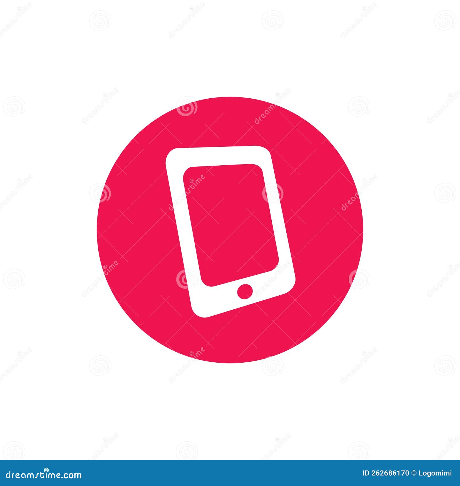 Mobile Phone Circle Icon, Smartphone Icon in Flat Design Style Stock ...